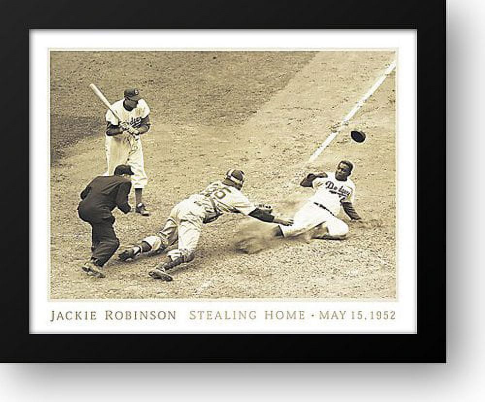 Jackie Robinson Stealing Home, May 15, 1952 32x26 Framed Art Print ...