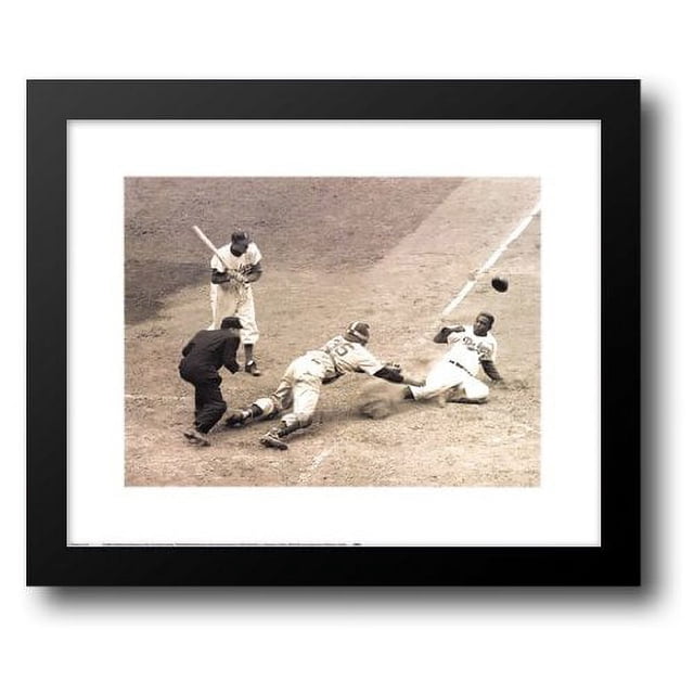 Jackie Robinson Stealing Home, May 18, 1952 24x20 Framed Art Print by ...