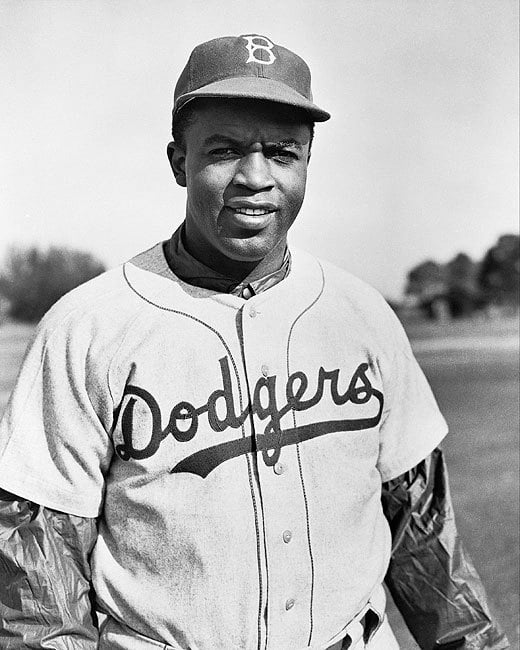 Jackie Robinson in Baseball Uniform - 12x18 Inch Laminated Aviation ...