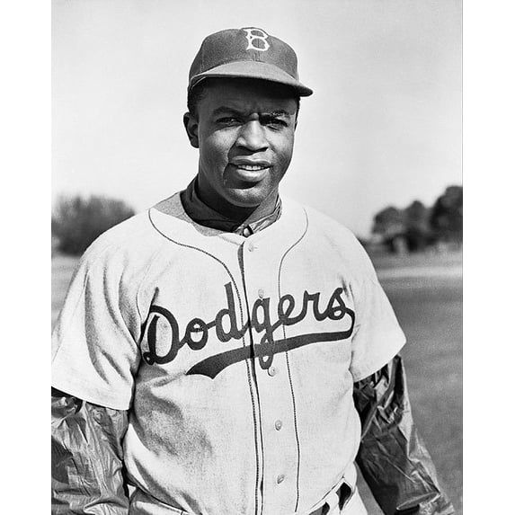 Jackie Robinson in Baseball Uniform - 12x18 Inch Laminated Aviation ...