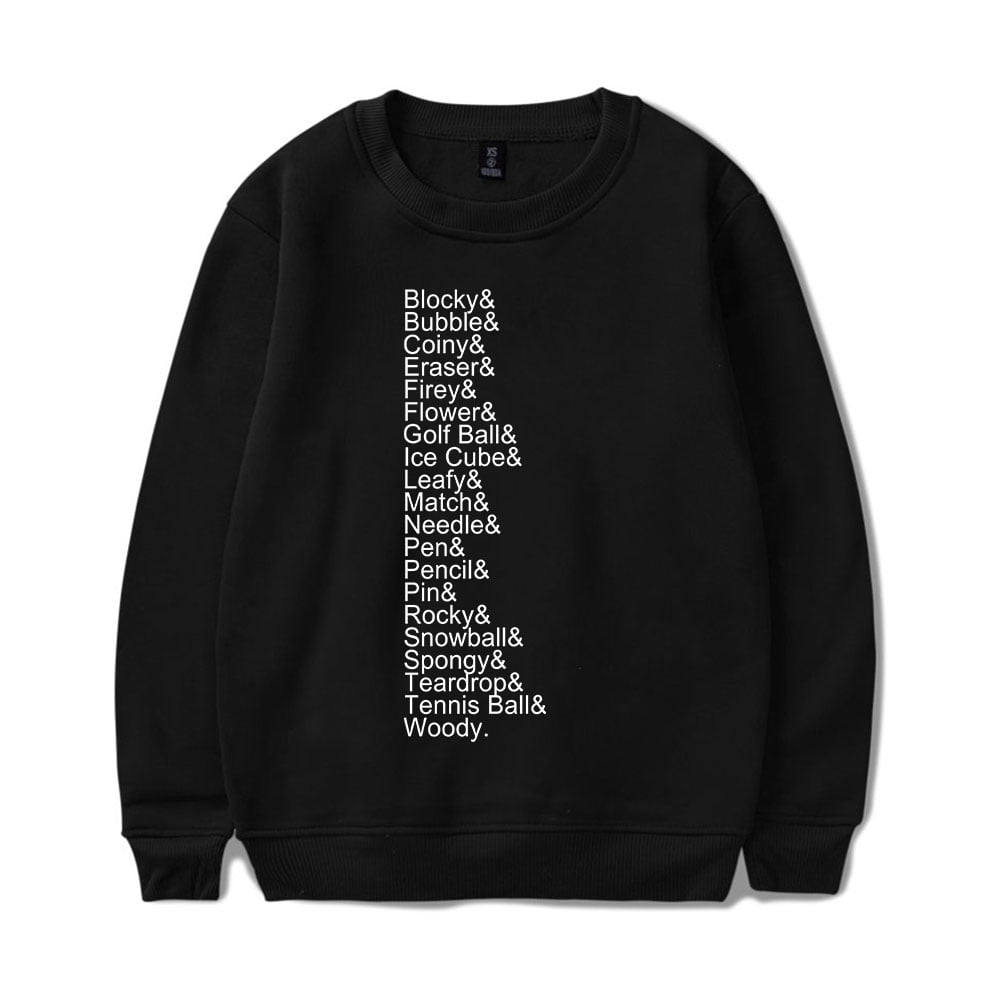 Jacknjellify Merch Character Crewncek Sweatshirt BFDI Logo Merch Casual ...