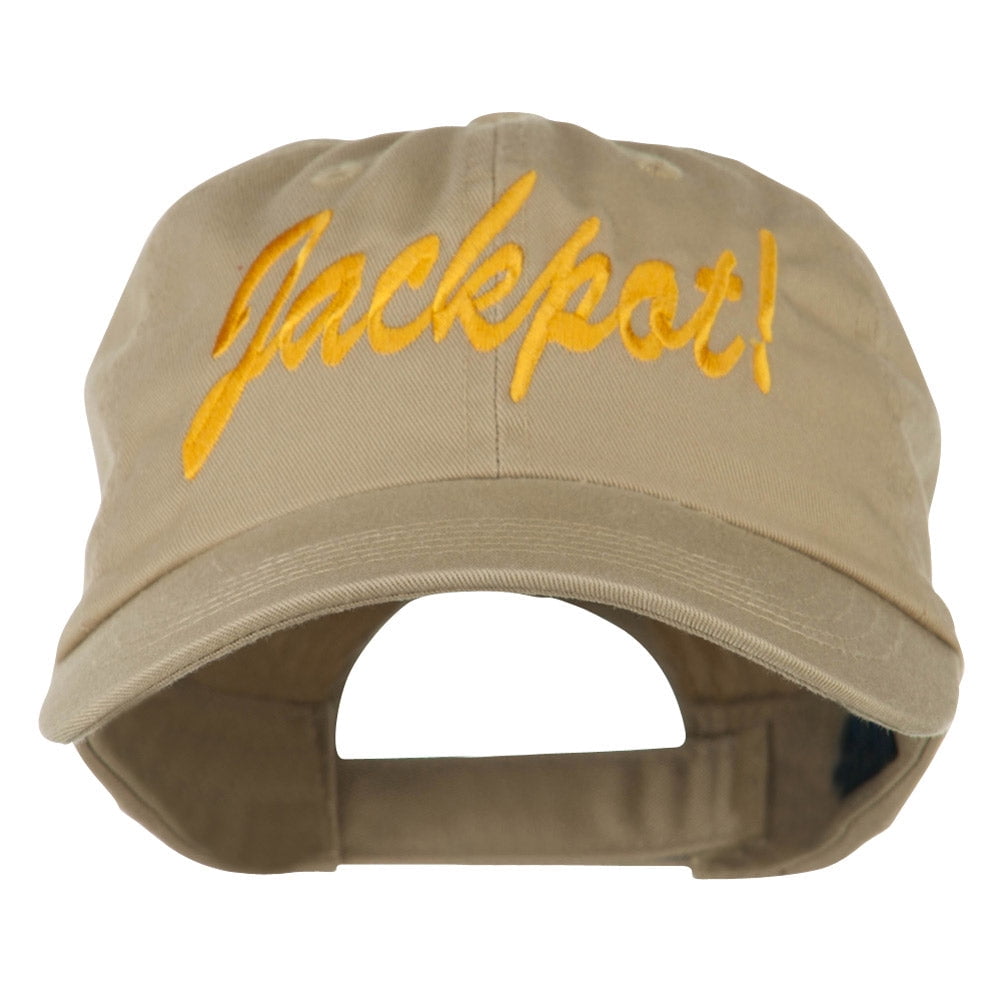 Jackpot Embroidered Washed Cap - Khaki OSFM - Walmart.com