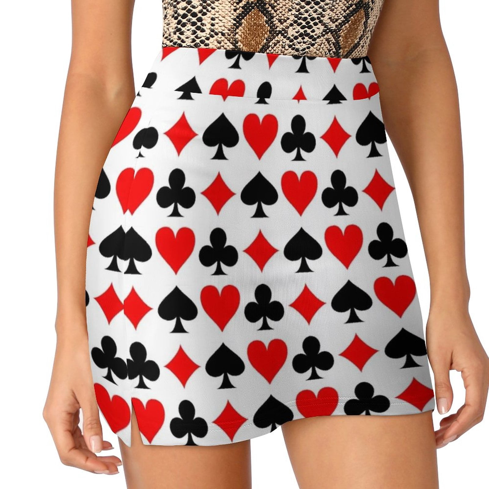 Jackpot! Full House Spades Clubs Diamonds And Hearts Women's skirt With ...