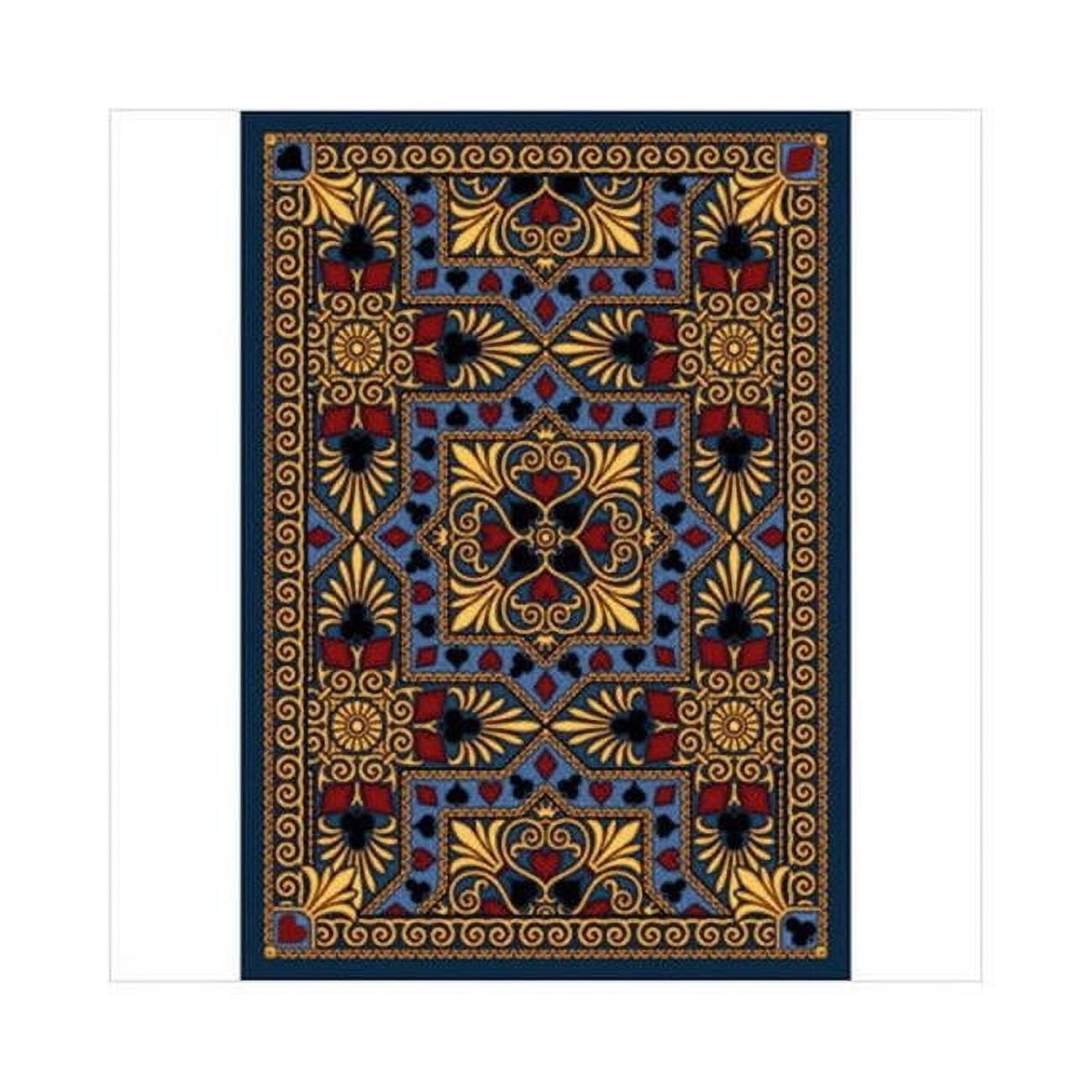 Jackpot Navy 3 ft.10 in. x 5 ft.4 in. WearOn Nylon Machine Tufted- Cut ...