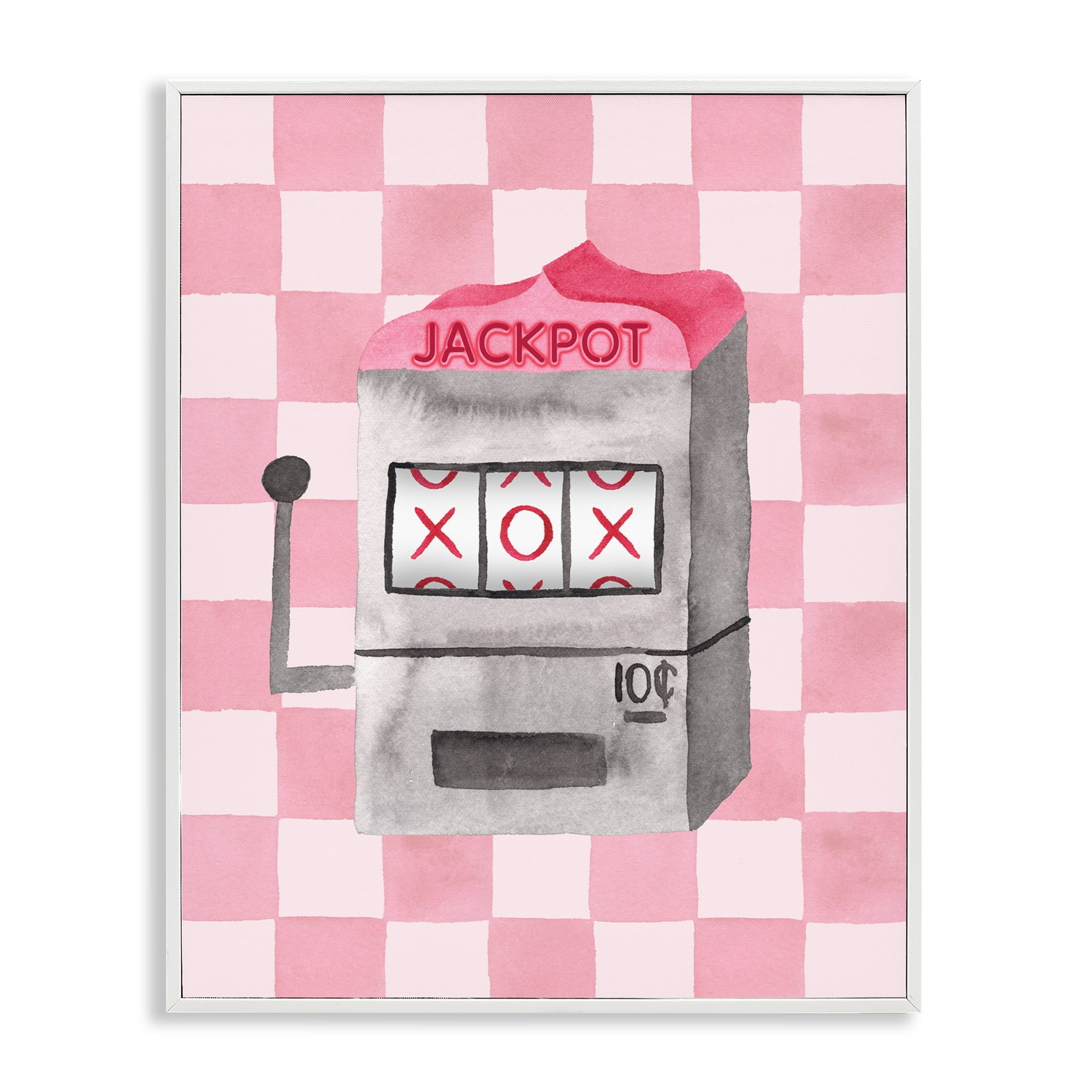 Jackpot Slot Machine White Framed Giclee Art, design by Nina Jacobs ...