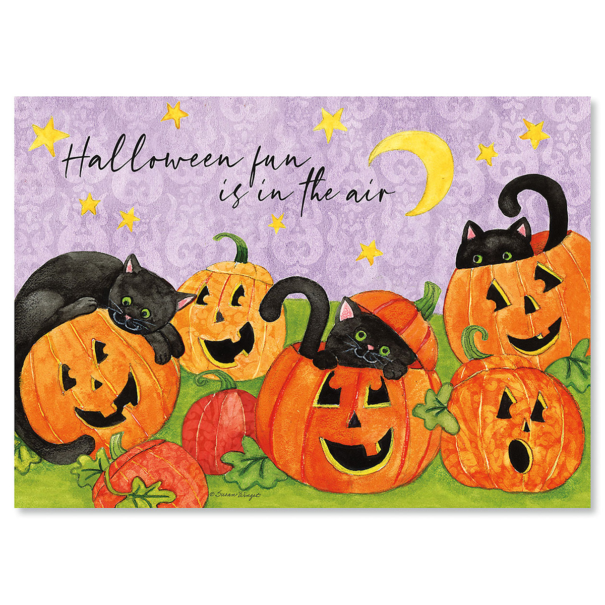 Jacks and Cats Halloween Cards - Set of 8, Envelopes Included, 5 x 7 ...