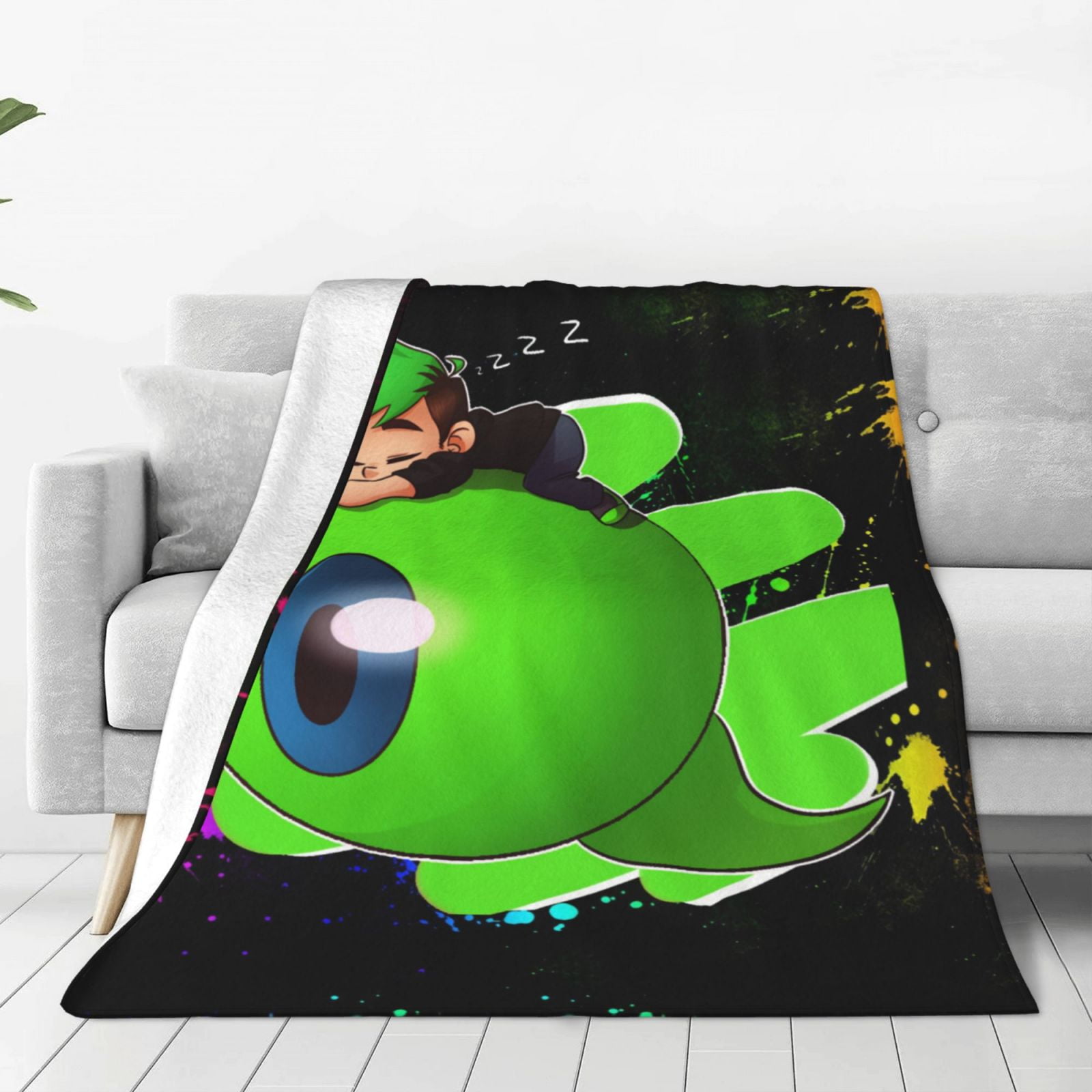 Jacksepticeye Septic Eye Sleepy Flannel Blanket Cozy Ultra-Soft Micro ...