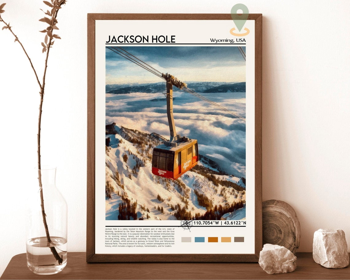 Jackson Hole Mountain Resort, Jackson Hole Print, Jackson Hole Art ...