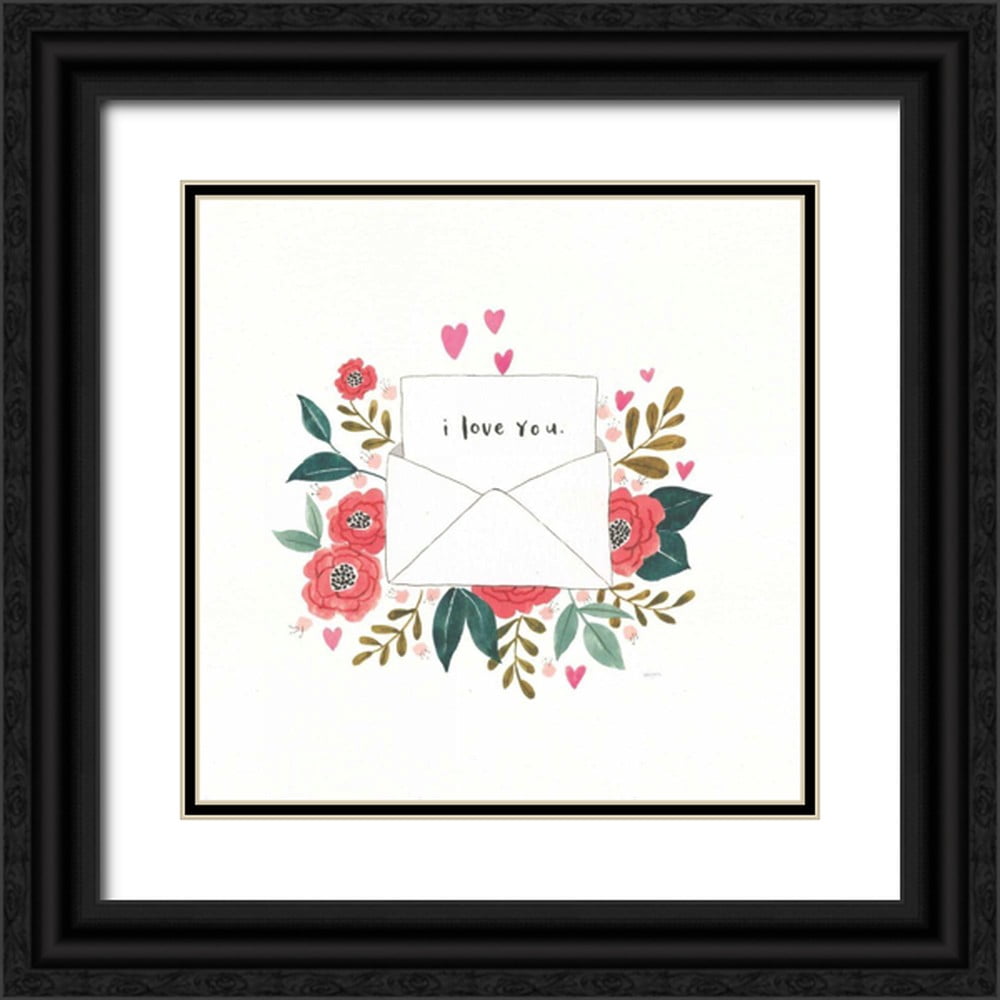 Jackson, Jenaya 26x26 Black Ornate Wood Framed with Double Matting ...