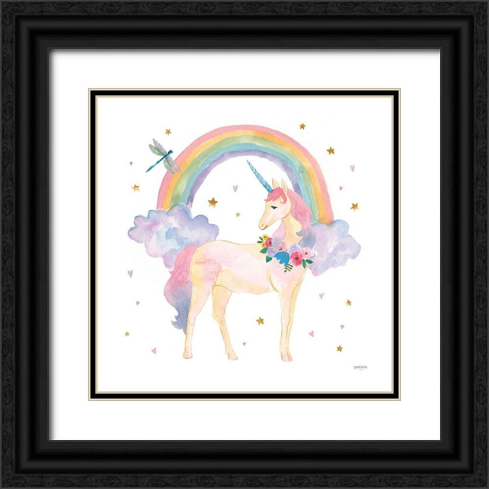 Jackson, Jenaya 26x26 Black Ornate Wood Framed with Double Matting ...