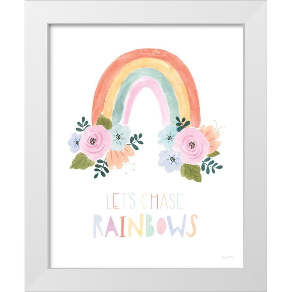 Jackson, Jenaya 26x32 White Modern Wood Framed Museum Art Print Titled - Lets Chase Rainbows I ...