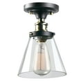 Globe Electric Jackson LED 1-Light Dark Bronze Flush Mount Ceiling ...