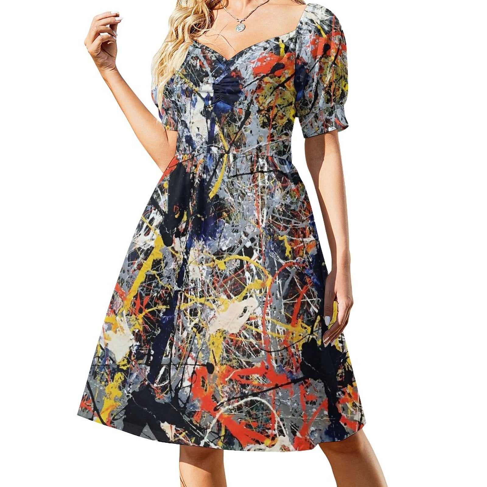 Jackson Pollack - Blue Poles Dress Women's long dress clothing women summer 2024 elegant chic ...