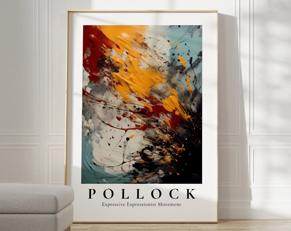 Jackson Pollock Poster - Modern Colorful Wall Art Trendy Wall Art ...