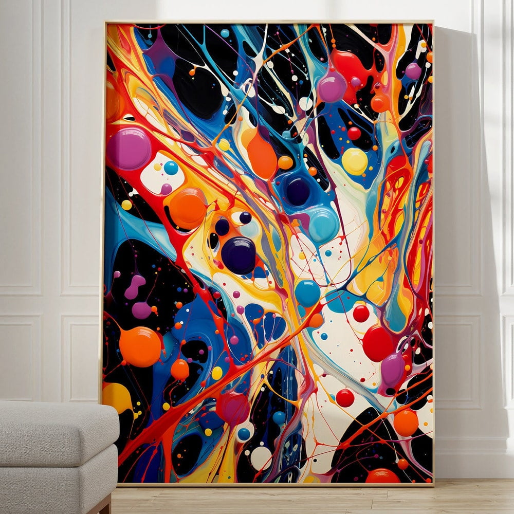 Jackson Pollock Poster, Modern Colorful Wall Art, Trendy Wall Art, Jackson Pollock Maximalist ...