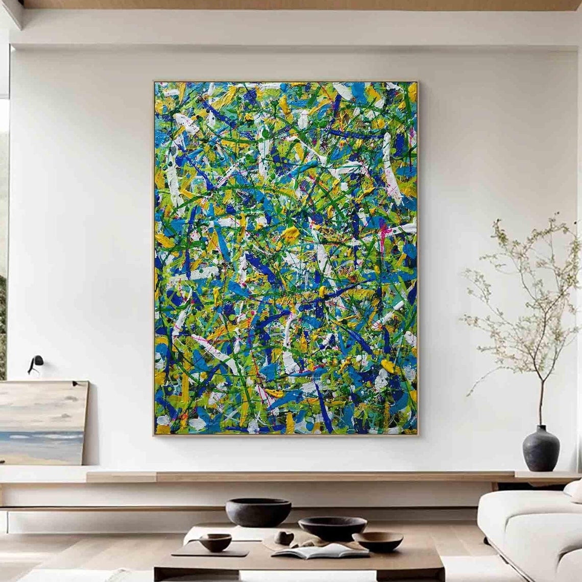 Jackson Pollock Style Paintings On Original Abstract Art Colorful Urban ...