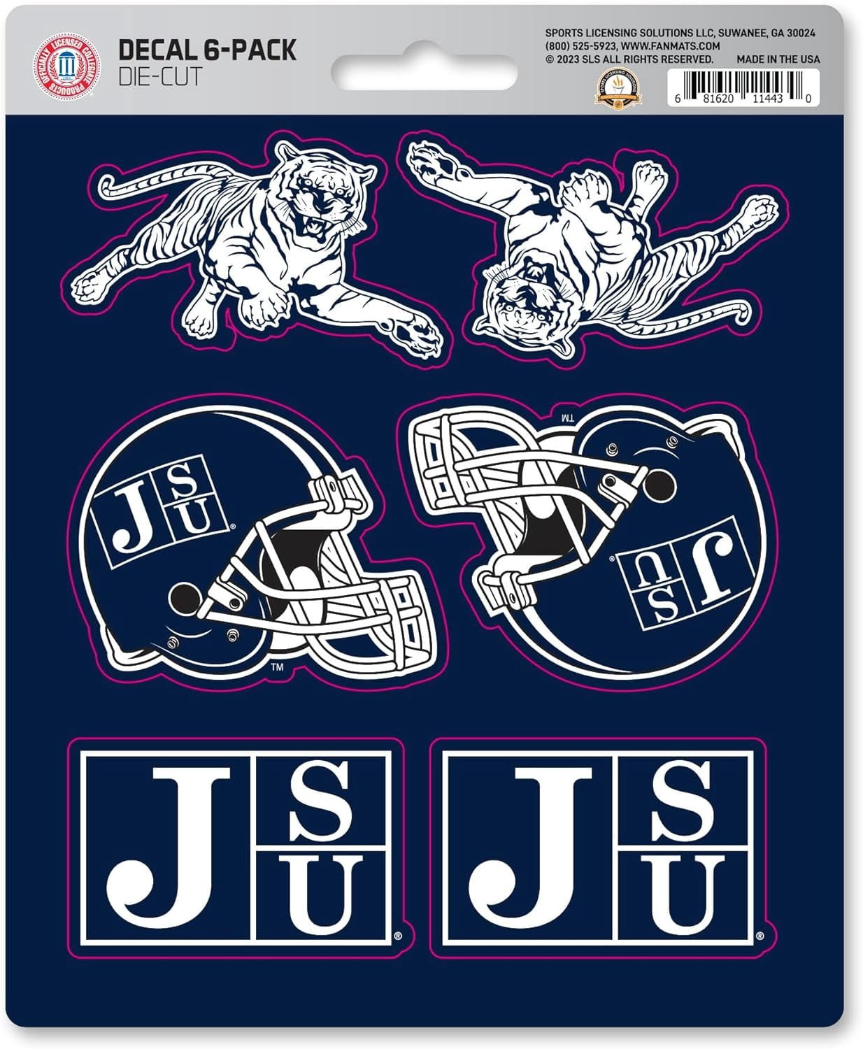 Jackson State University Tigers 6-Piece Decal Sticker Set, 5x6 Inch ...