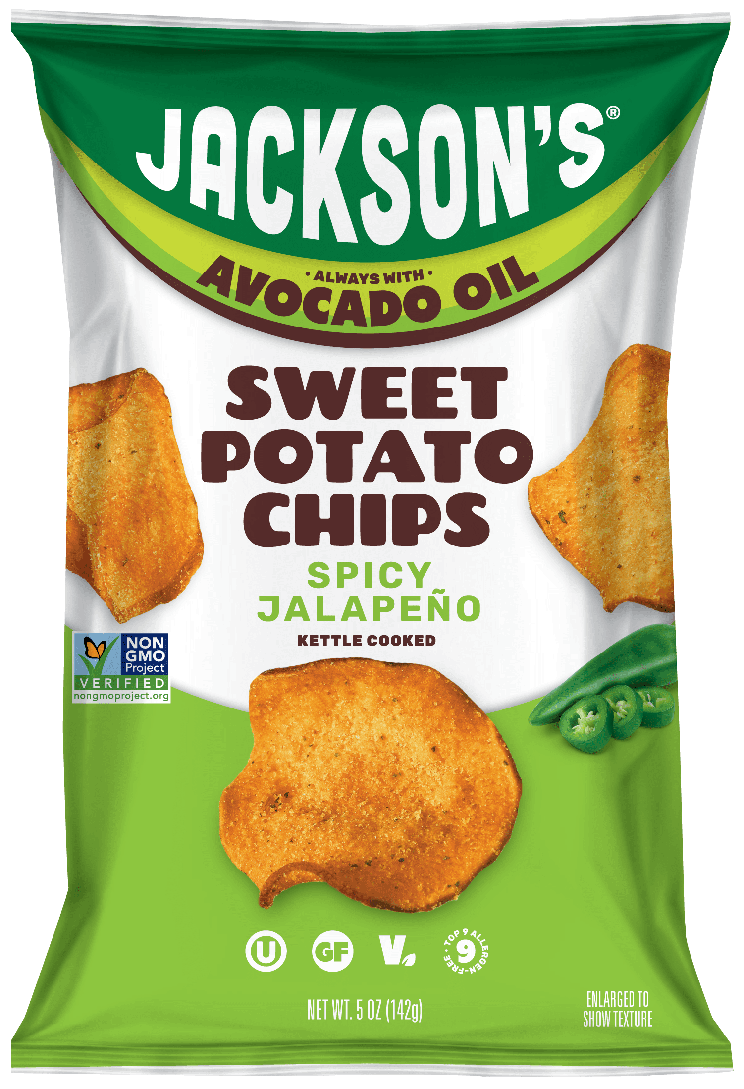 Jackson's Sweet Potato Spicy Jalapeno Chips, Avocado Oil, Free of Top 9 ...