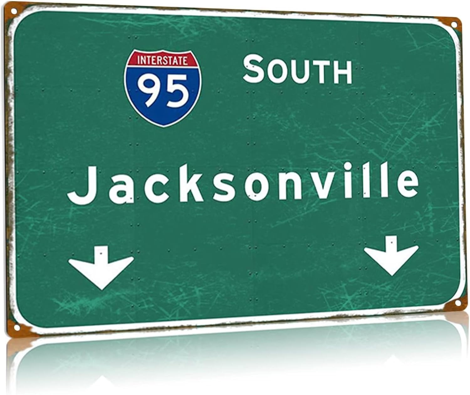 Jacksonville City Metal Tin Signs Interstate 95 South Vintage Road Sign ...