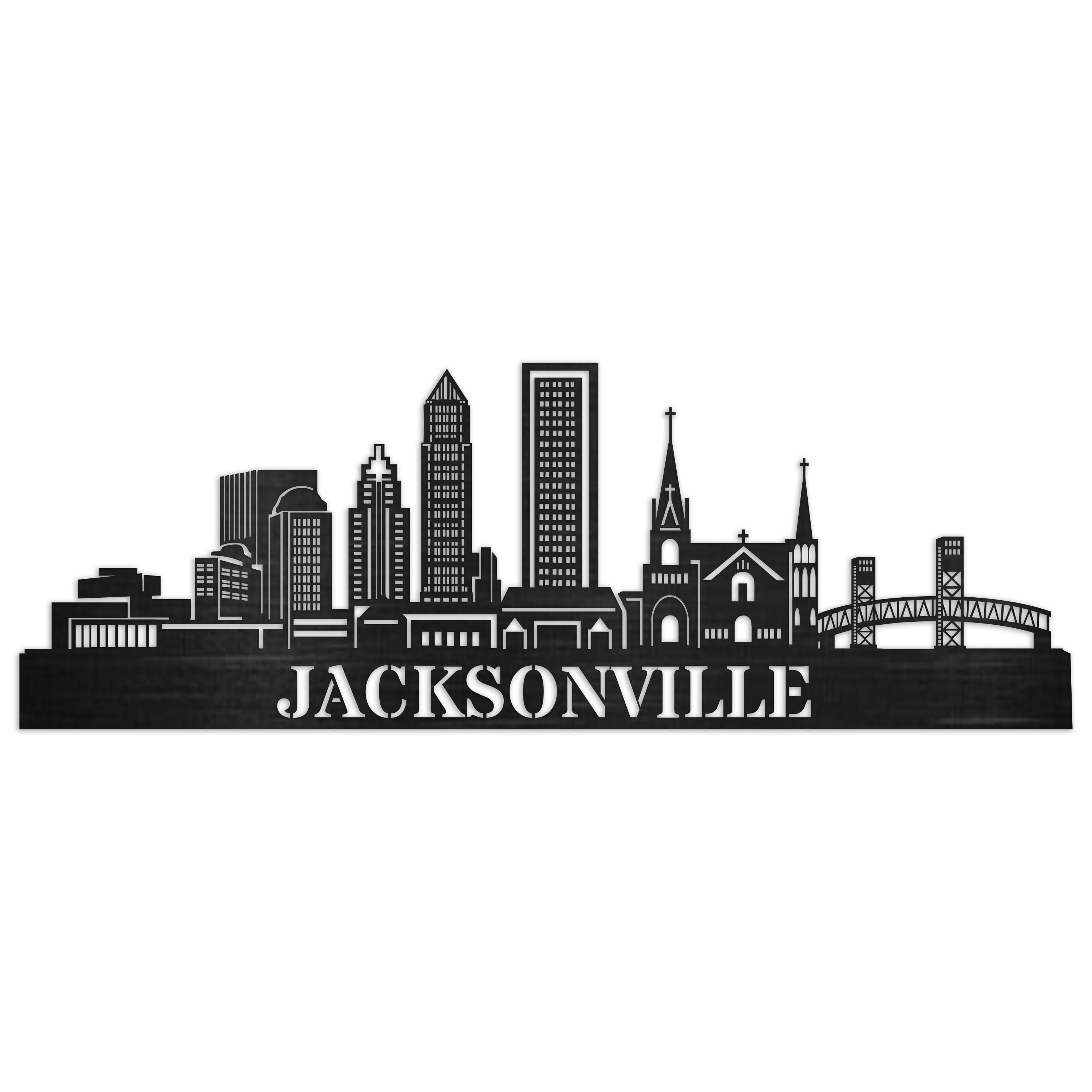 Jacksonville Florida Hanging Wall Art Skyline Jacksonville City of ...