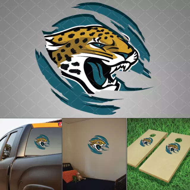 Jacksonville Jacksonville Football Team Distressed Scratched Decal ...
