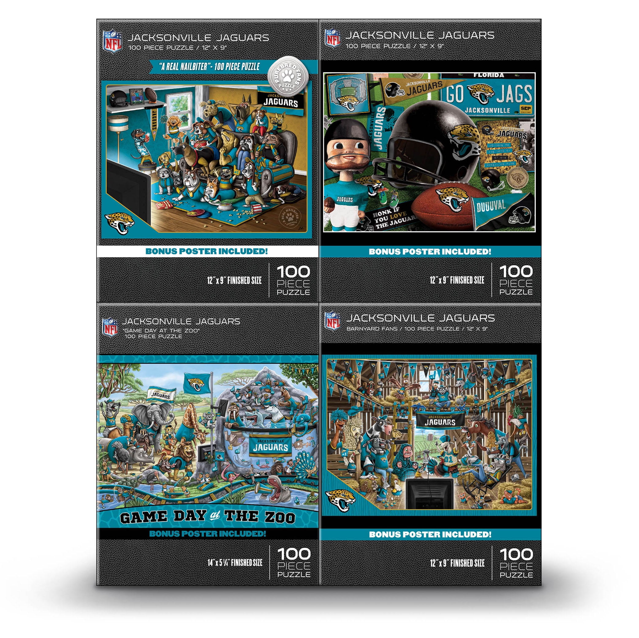 Jacksonville Jaguars 4 in 1 Puzzle Pack - Walmart.com