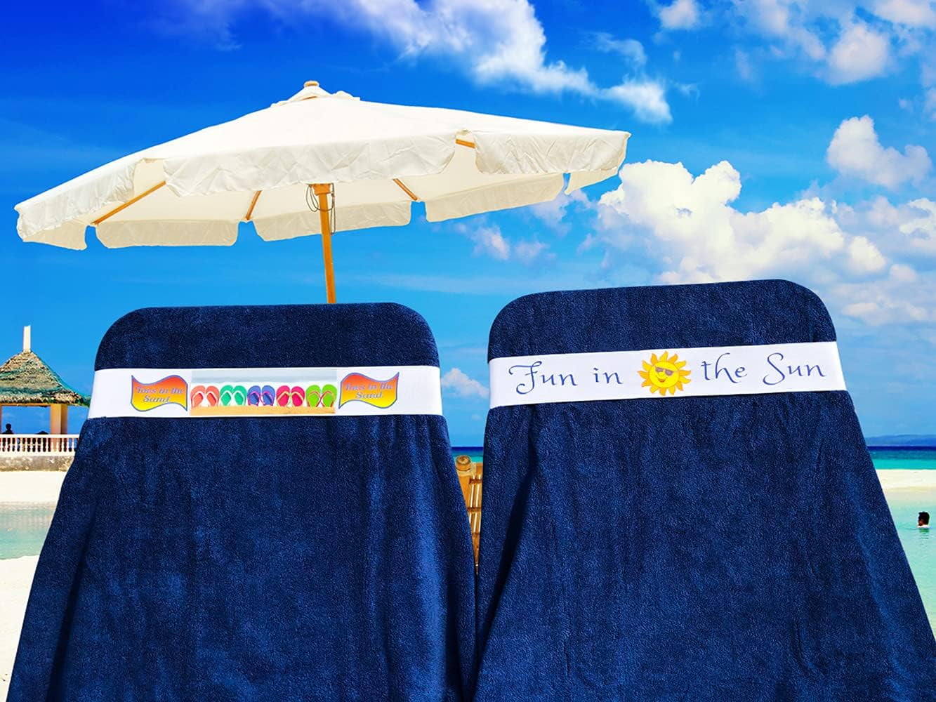 Jackster Beach Towel Band, Elastic Towel Strap for Pool, Beach, Lounge ...