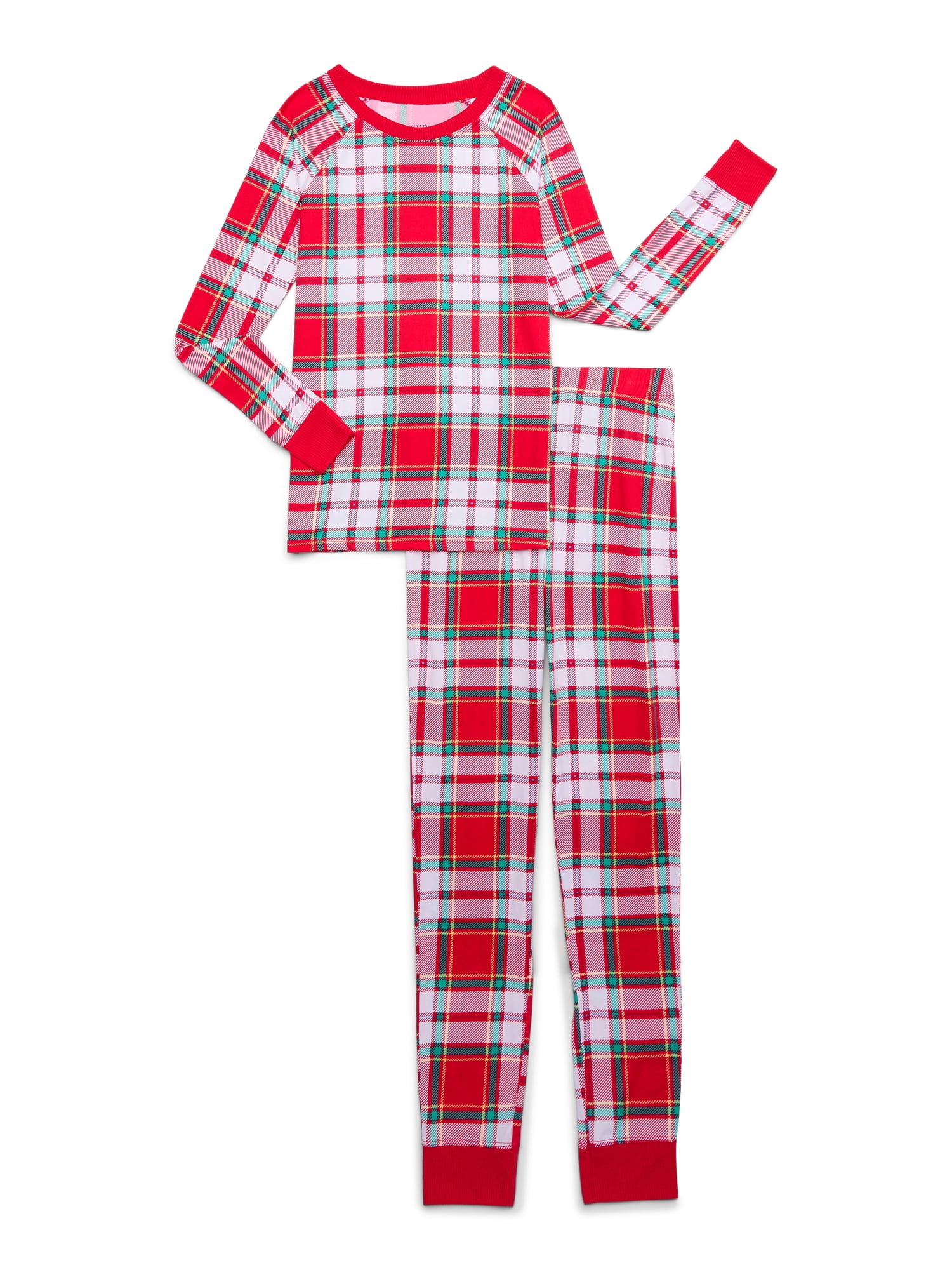 Jaclyn Boys and Girls Red Plaid Family Sleep Holiday 2-Piece Pajama Set ...