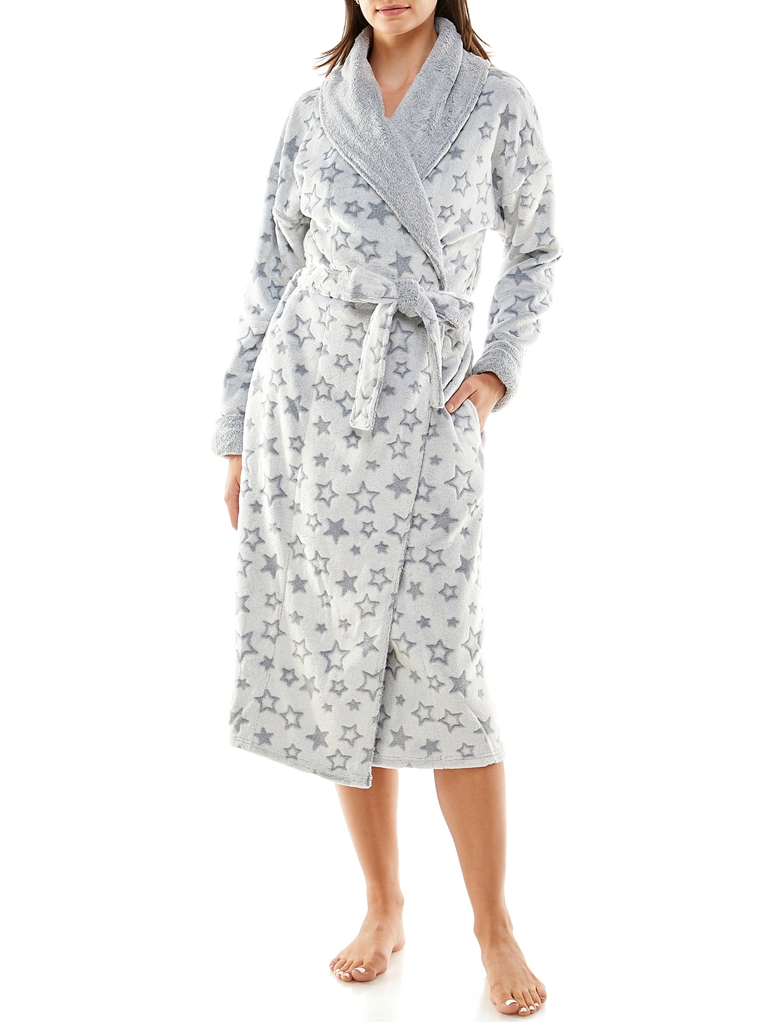 Jaclyn Women's Cable Plush Robe - Walmart.com