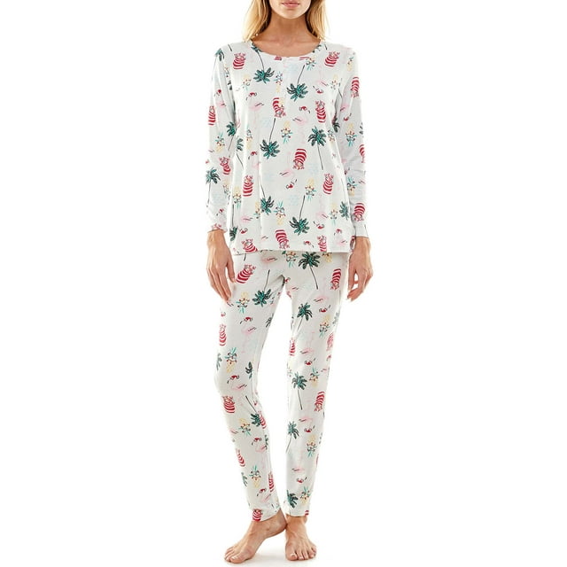 Jaclyn Women's Holiday Printed Henley and Legging Pajama Set - Walmart.com