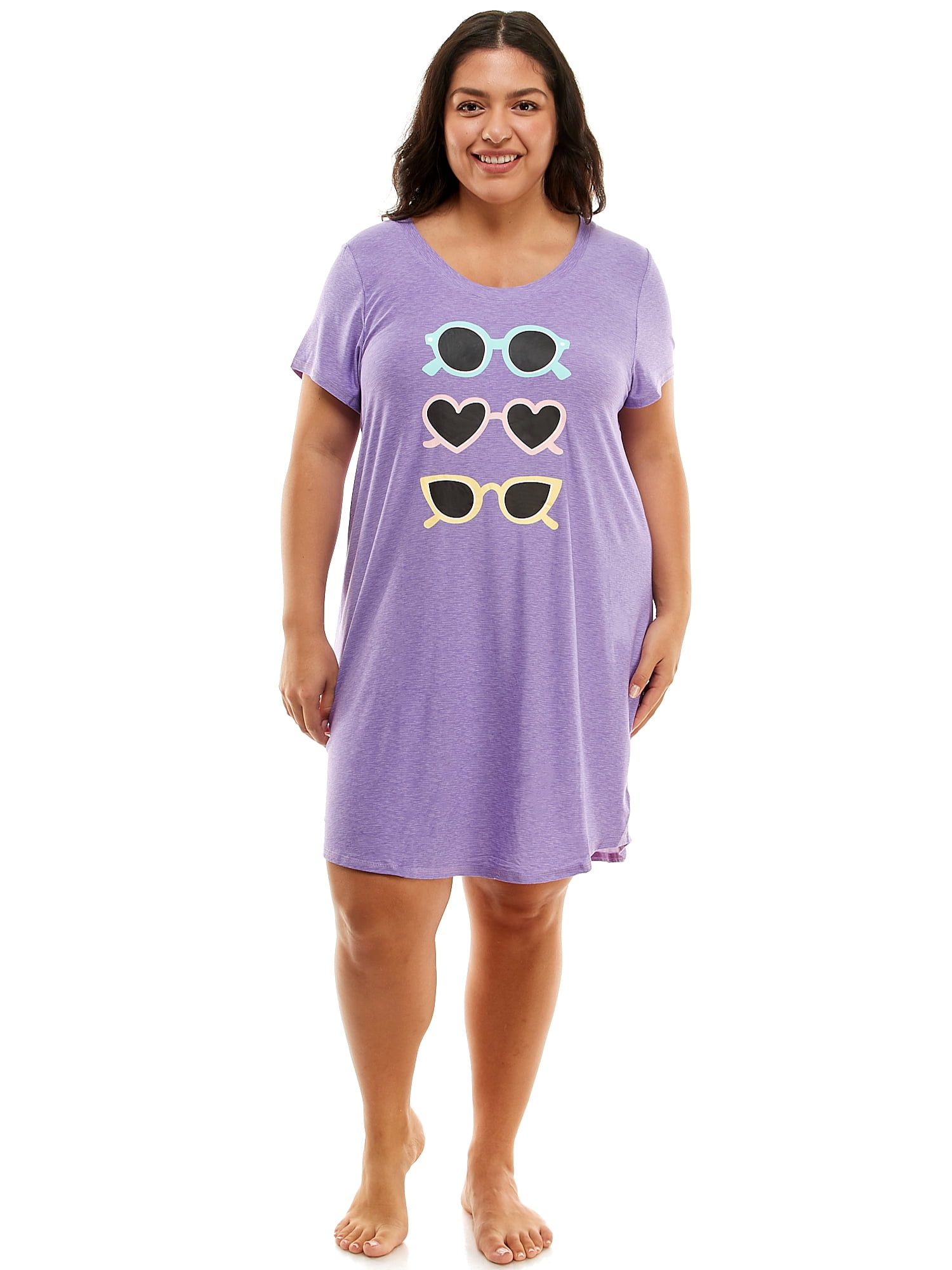 Jaclyn Women's Plus Short Sleeve Sleepshirt, Sizes 1X-2X - Walmart.com