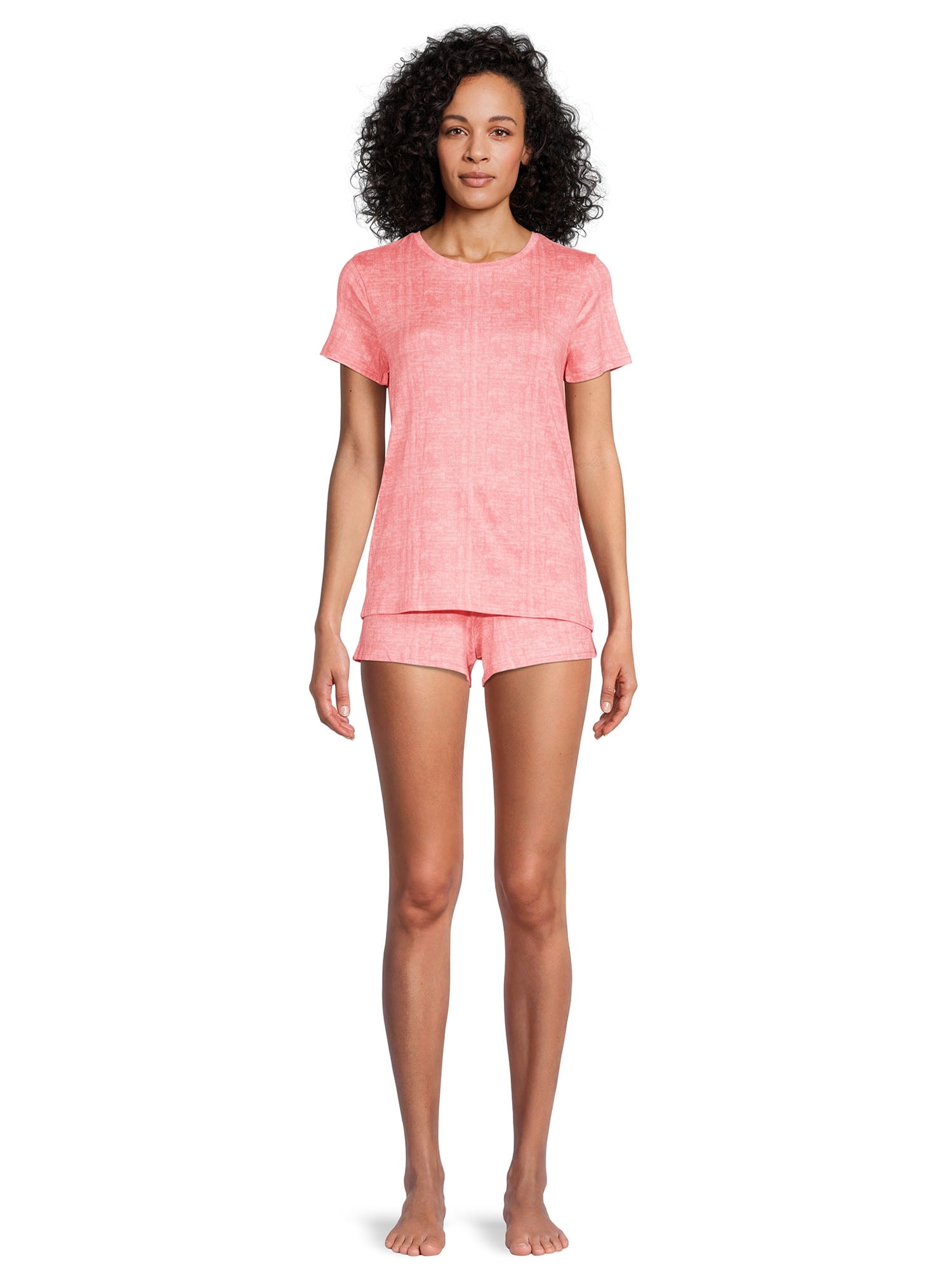 Jaclyn Women's Short Sleeve Top and Sleep Shorts, 2-Piece Set - Walmart.com