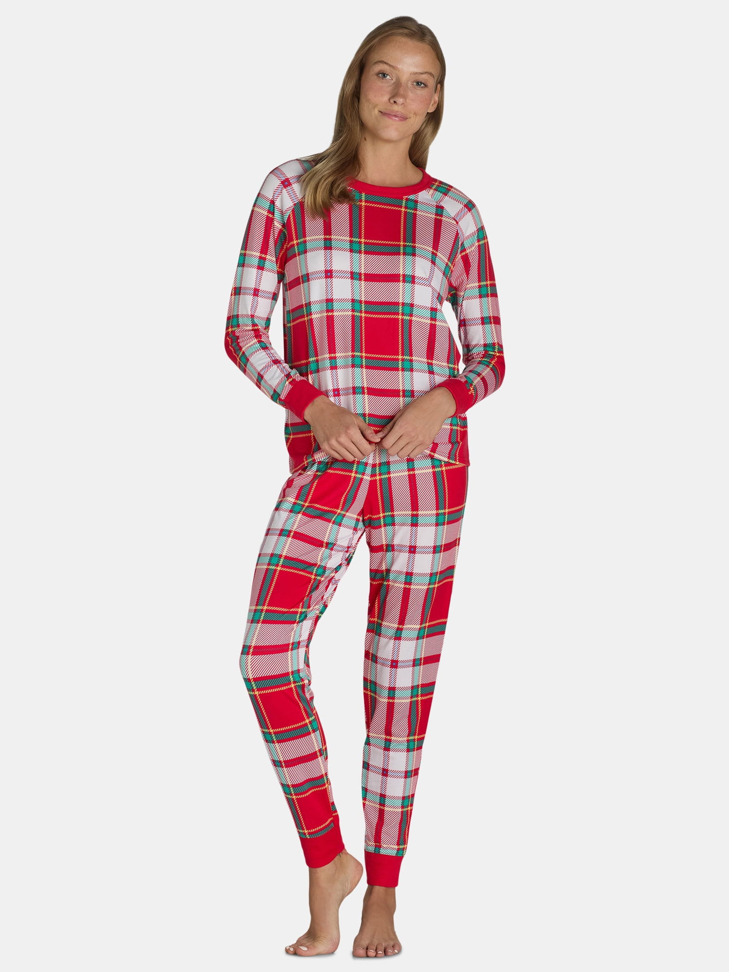 Jaclyn Women's and Women’s Plus Holiday Matching Family Pajamas Plaid ...