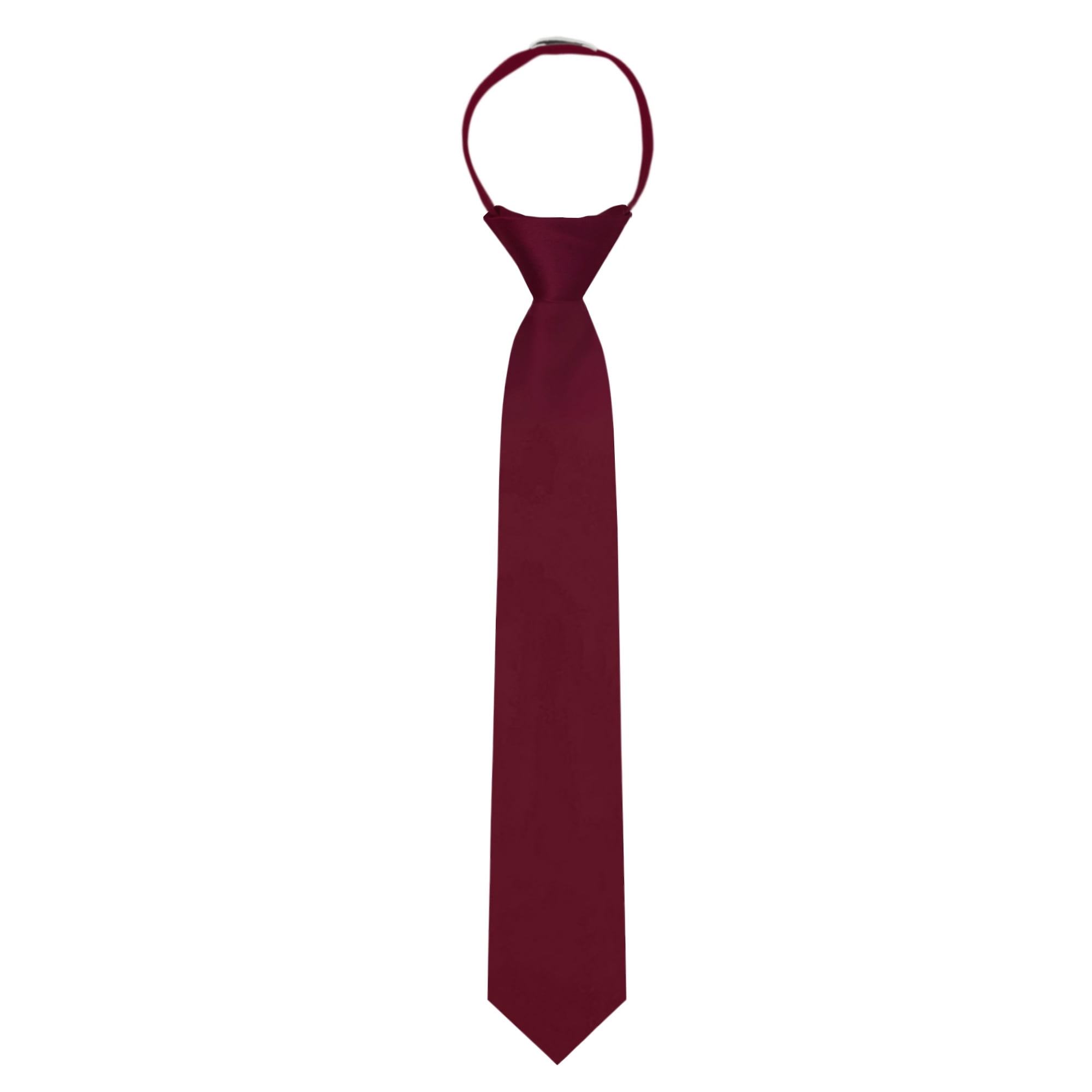 Jacob Alexander Boys' 14 inch Solid Color Pre-Tied Zipper Neck Tie ...
