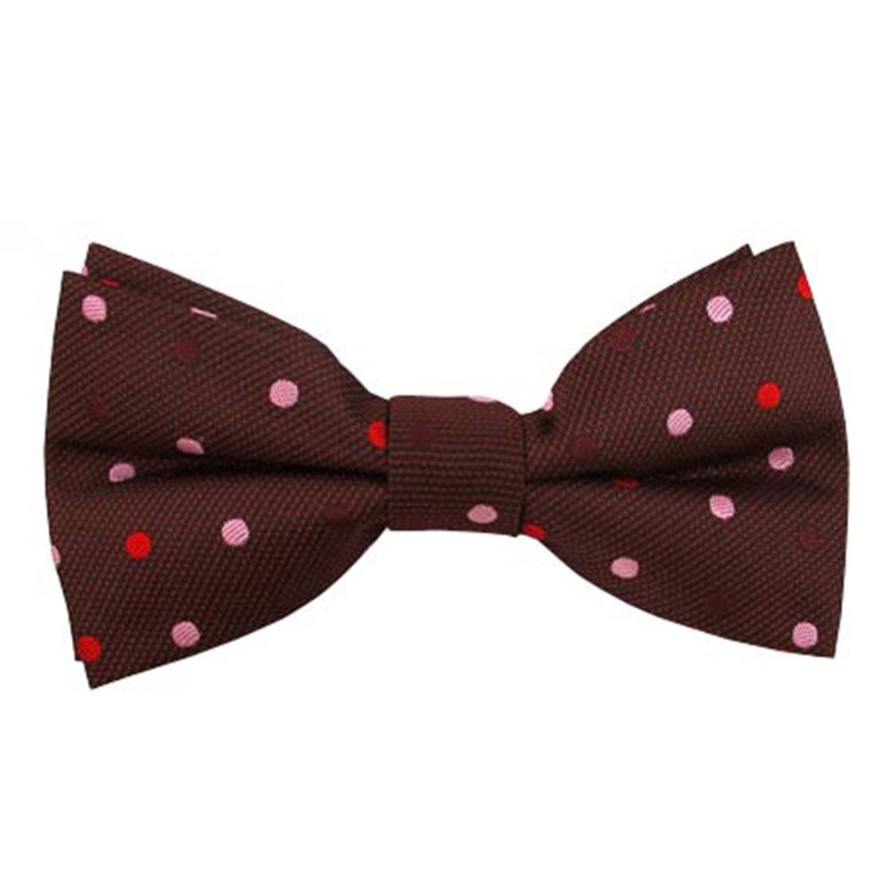 Jacob Alexander Men's Dots Pre-Tied Clip-On Bow Tie - Wine with Pink ...