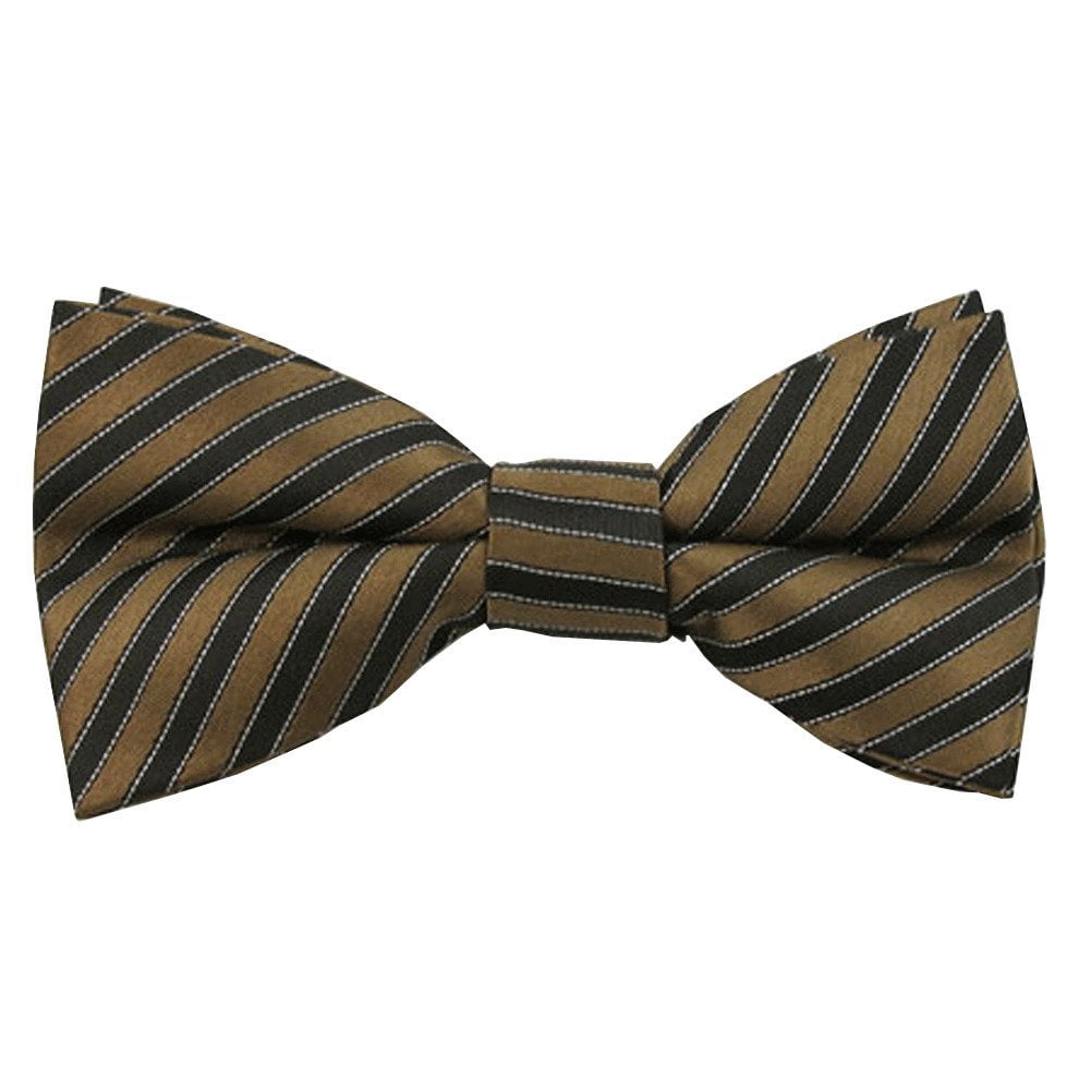 Jacob Alexander Boys' Even Stripe Adjustable Pre-Tied Banded Bow Tie ...