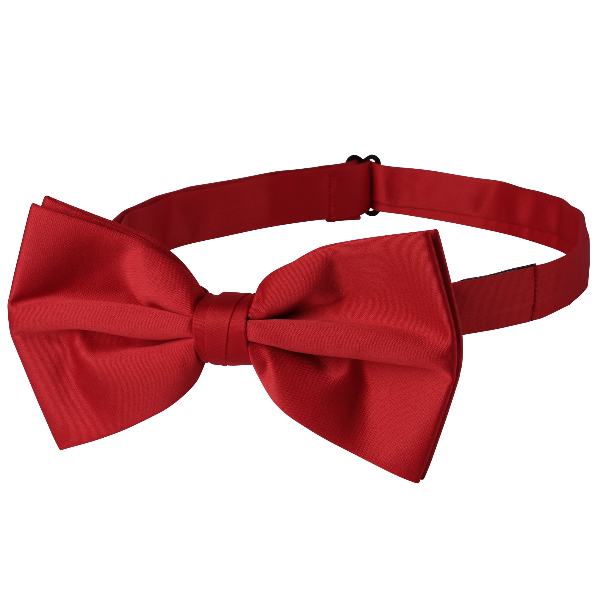 Jacob Alexander Men's Solid Color Extra Large Pre-Tied Bow Tie - Red ...
