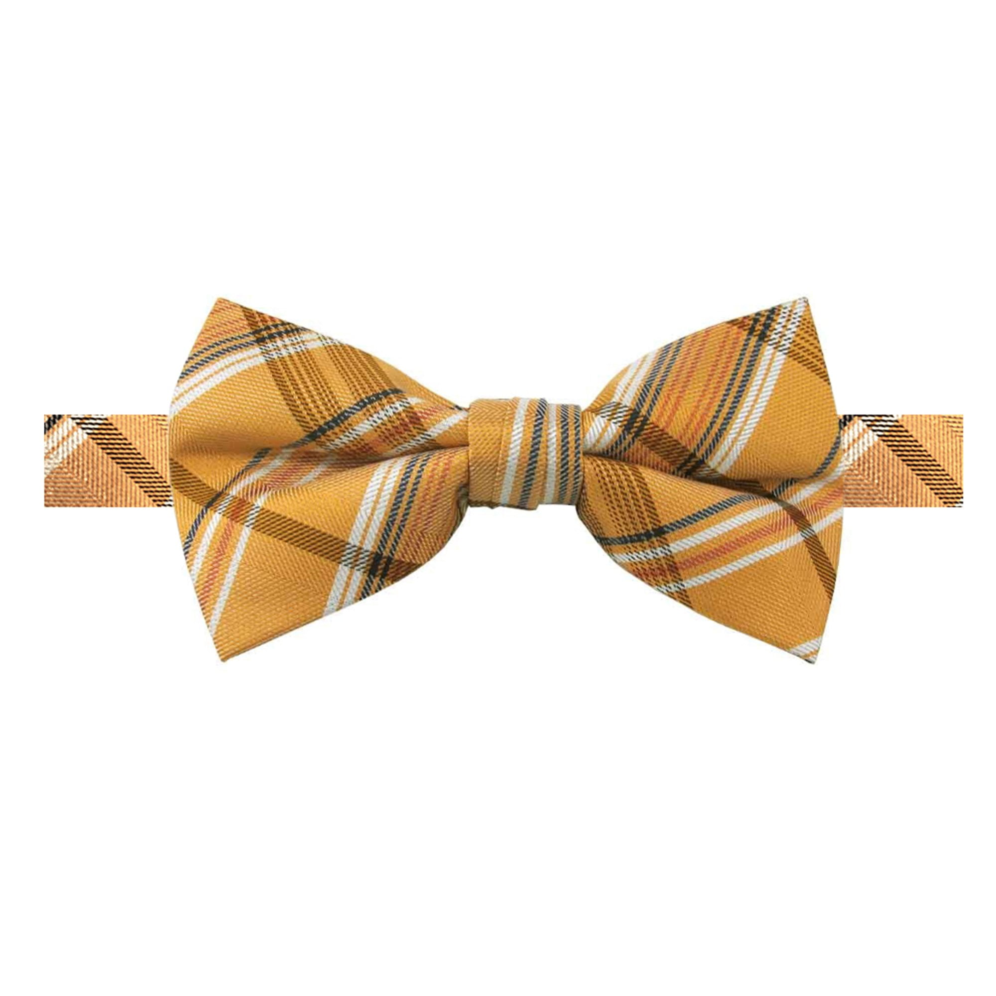 Jacob Alexander Men's Plaid Pattern Pre-Tied Banded Bow Tie - Tangerine ...