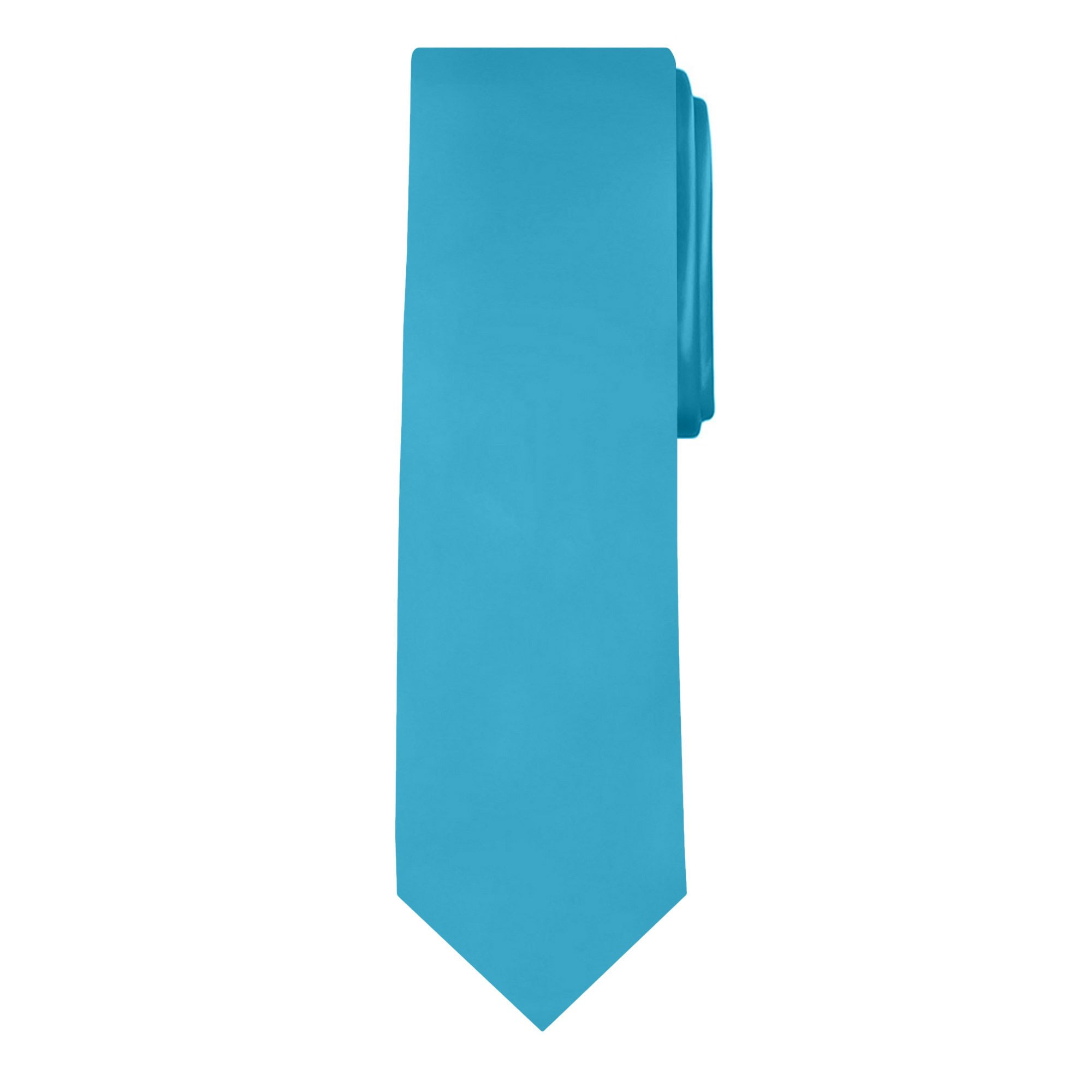 Jacob Alexander Men's Solid Color Regular Length Neck Tie - Turquoise ...