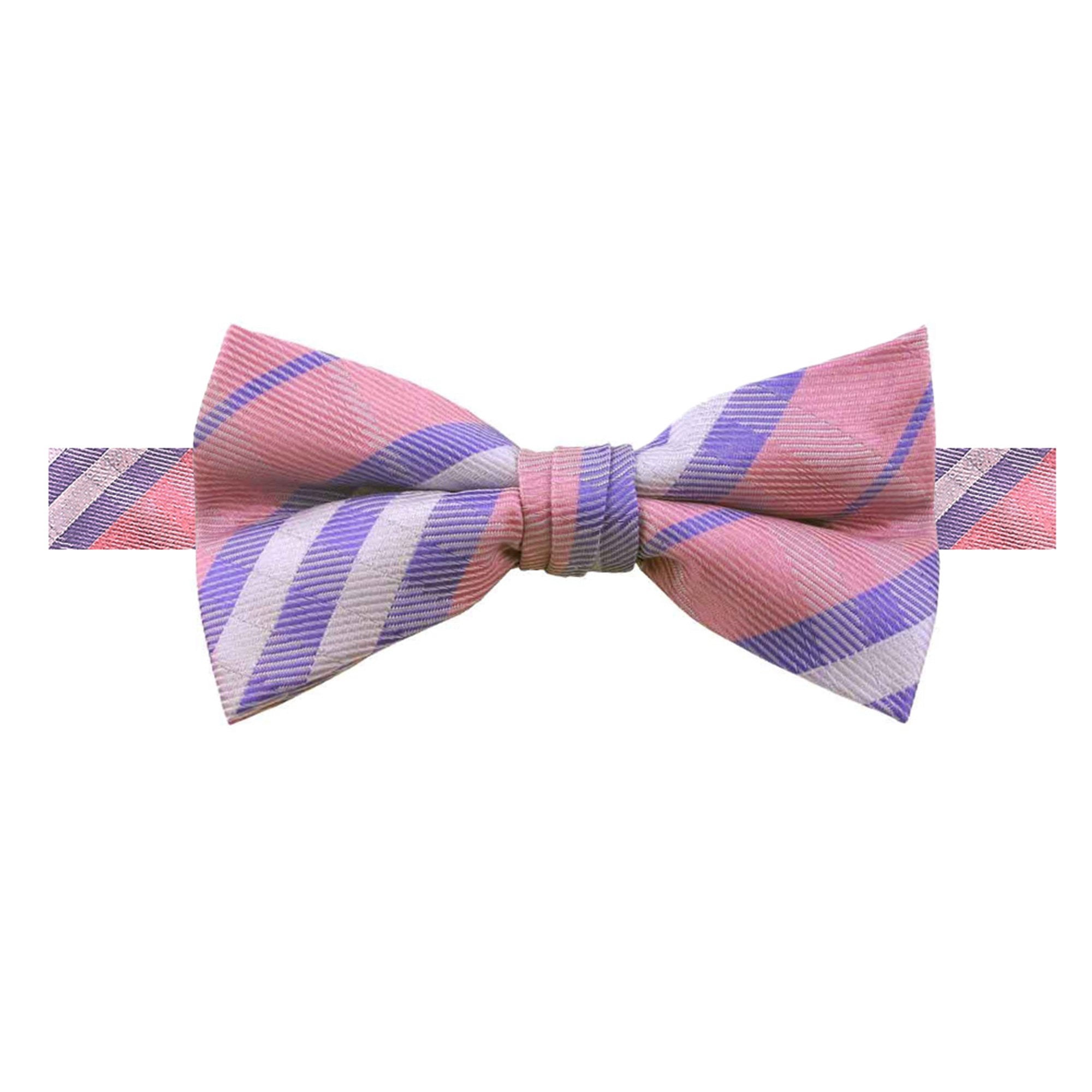 Jacob Alexander Men's Tartan Plaid Pre-Tied Banded Bow Tie - Lavender ...