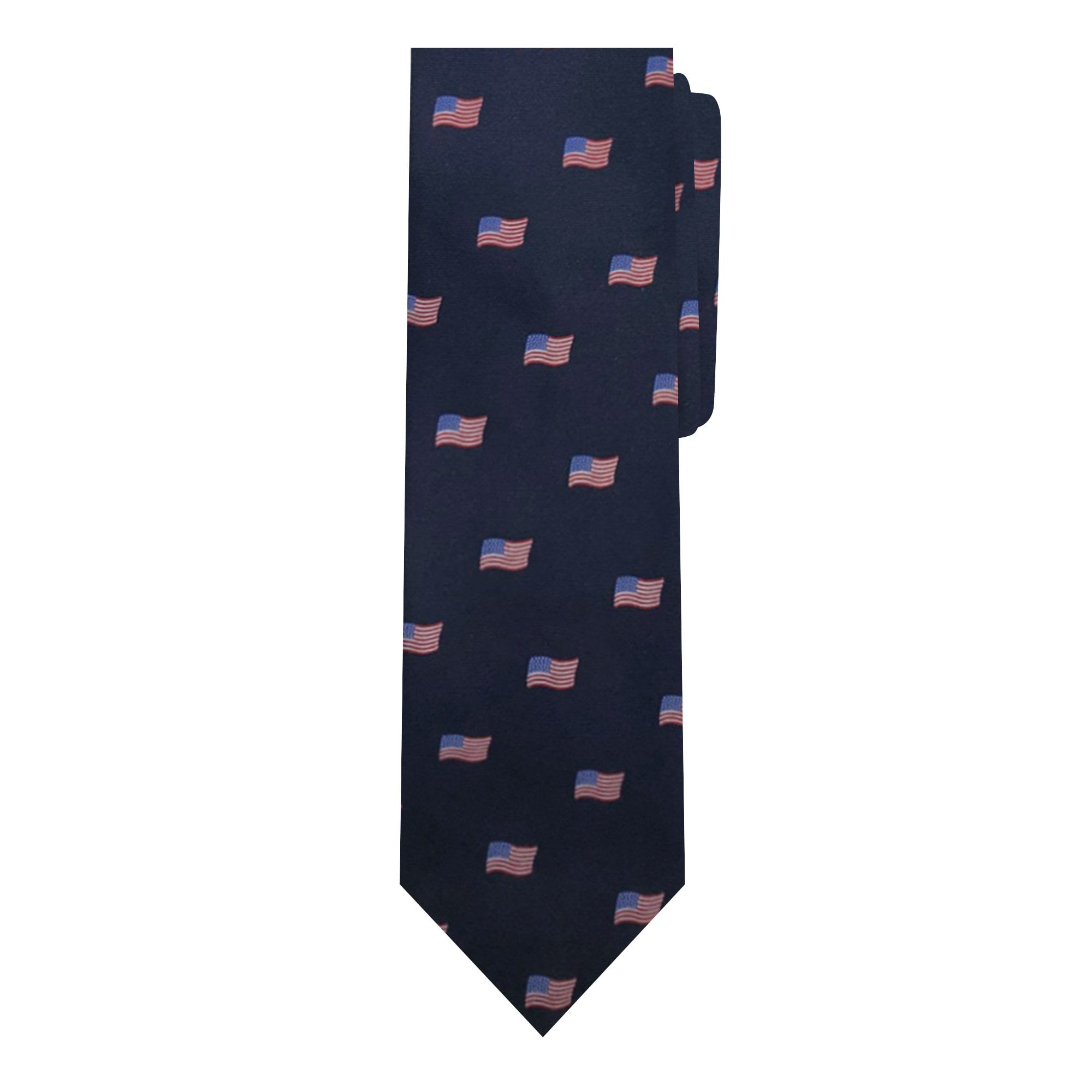 Jacob Alexander Men's Woven American Flags USA Navy Extra Long Neck Tie ...