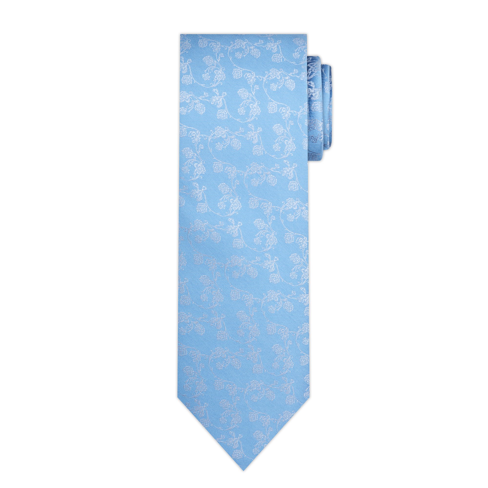 Jacob Alexander Men's Woven Floral Pattern Regular Neck Tie - Blue ...