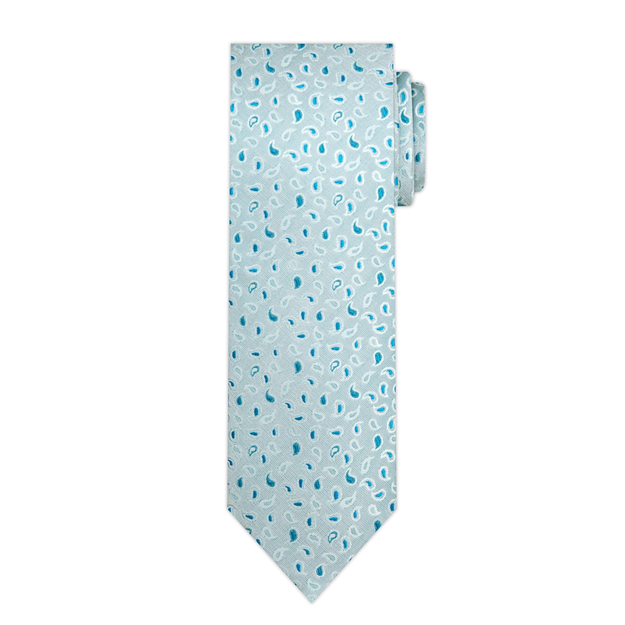 Jacob Alexander Men's Woven Paisley Pattern Regular Neck Tie - Silver ...
