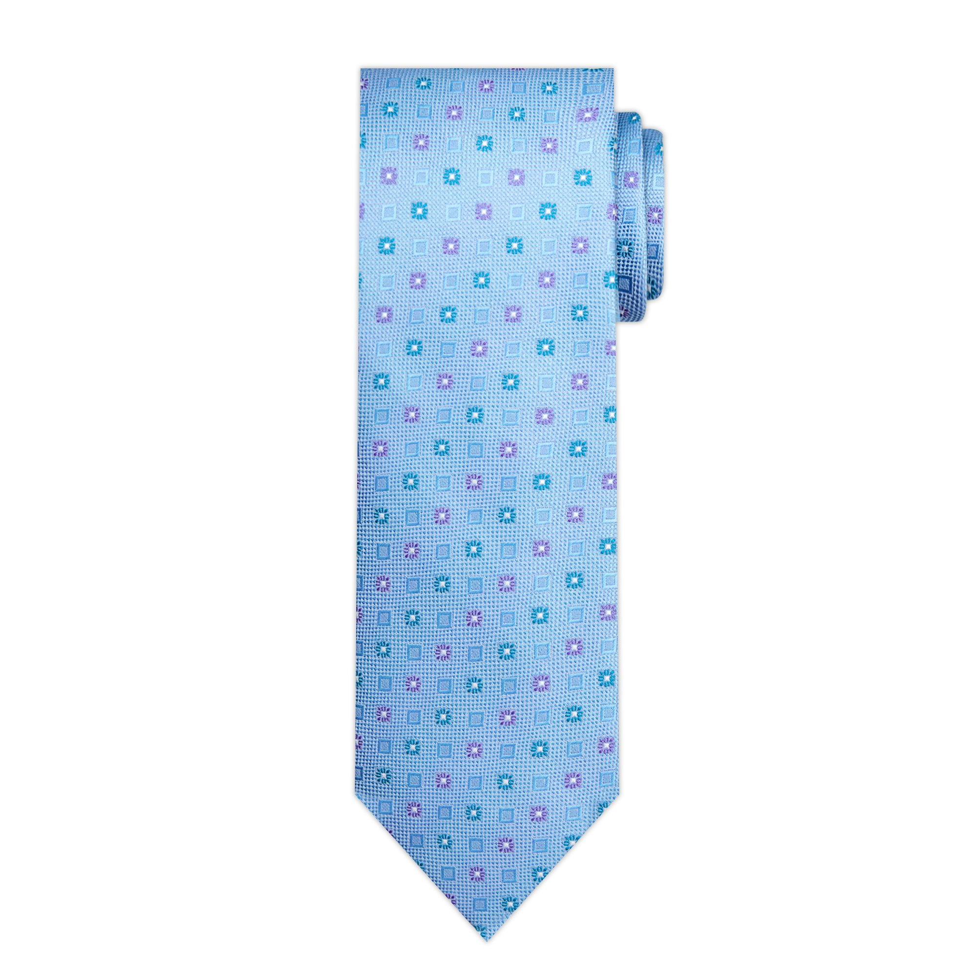 Jacob Alexander Men's Woven Square Deco Pattern Regular Neck Tie - Teal ...