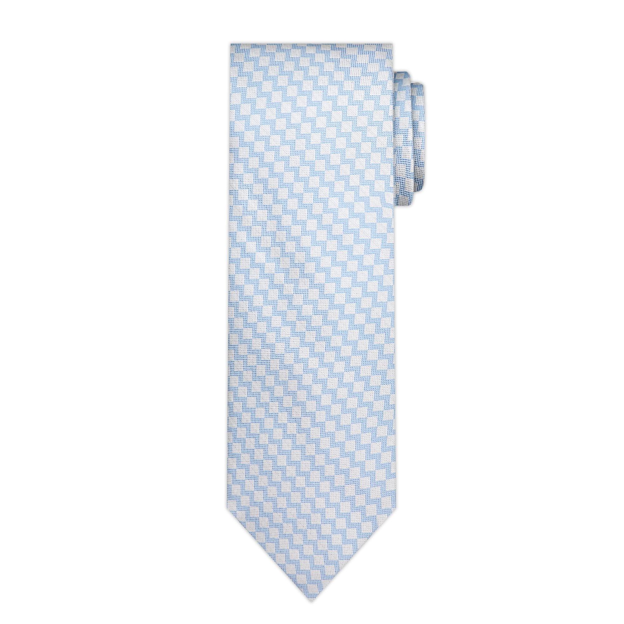Jacob Alexander Men's Woven Zig Zag Pattern Regular Neck Tie - White ...