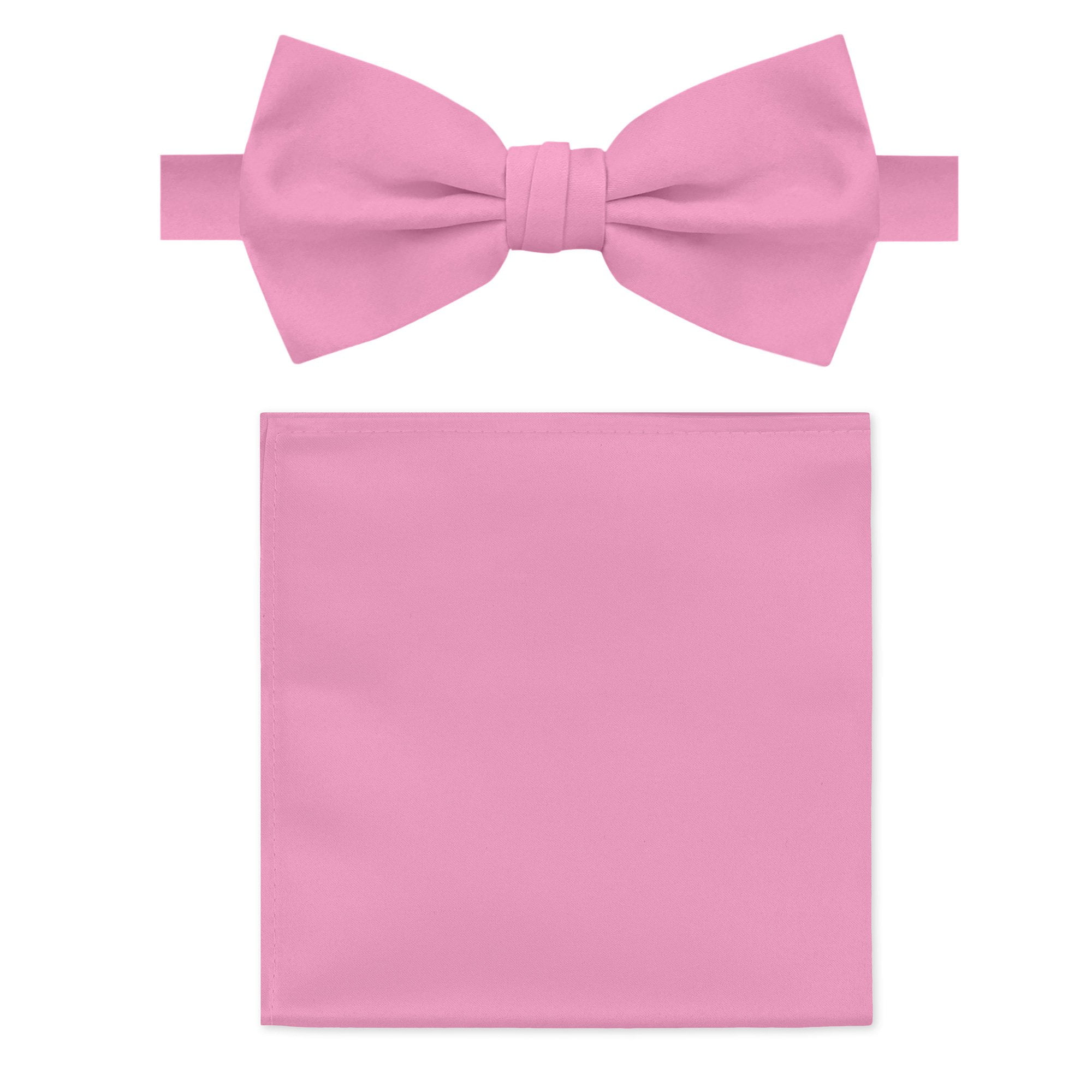 Jacob Alexander Solid Color Men's Bowtie and Hanky Set - Carnation Pink ...