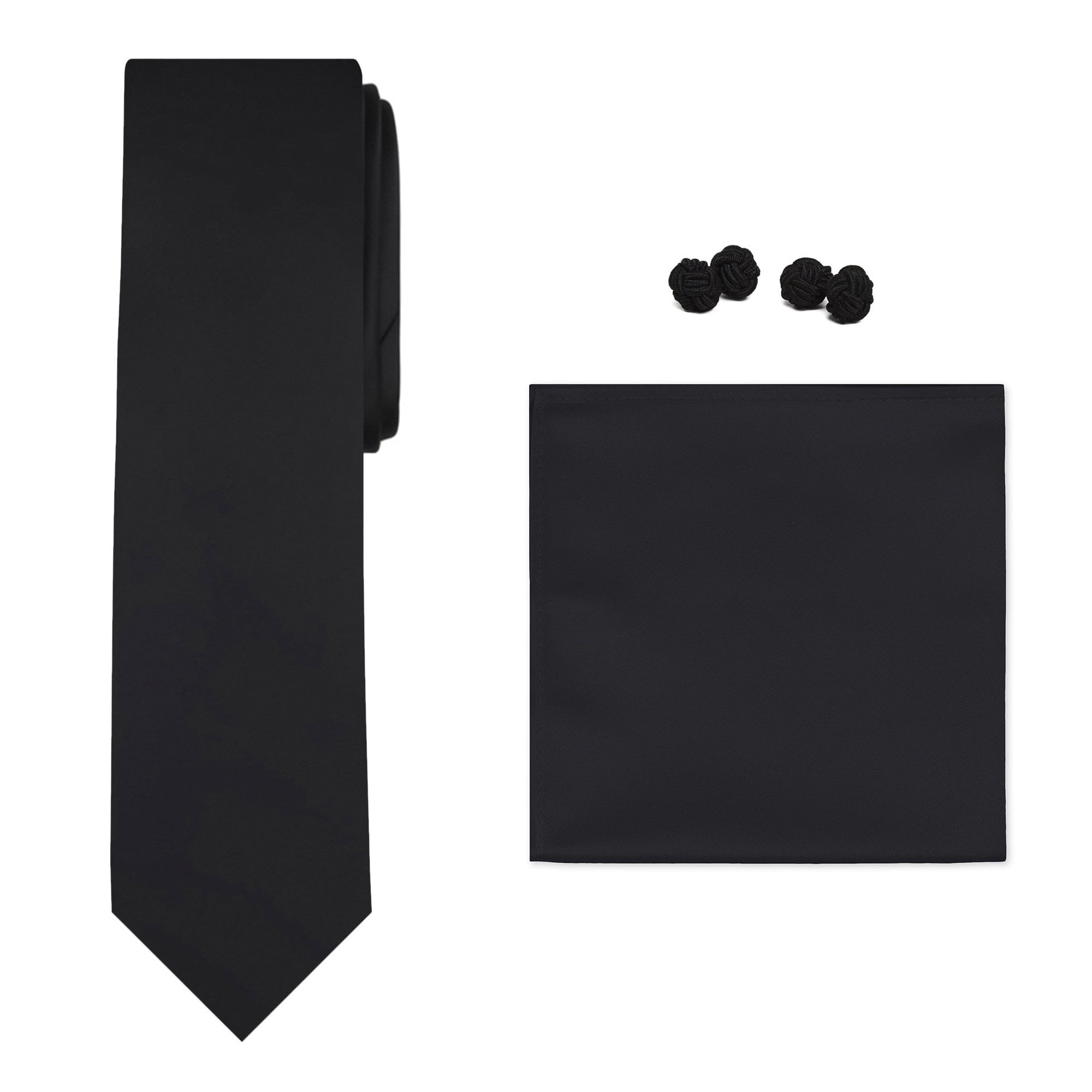 Jacob Alexander Solid Color Men's Slim Tie Hanky and Cufflink Set ...