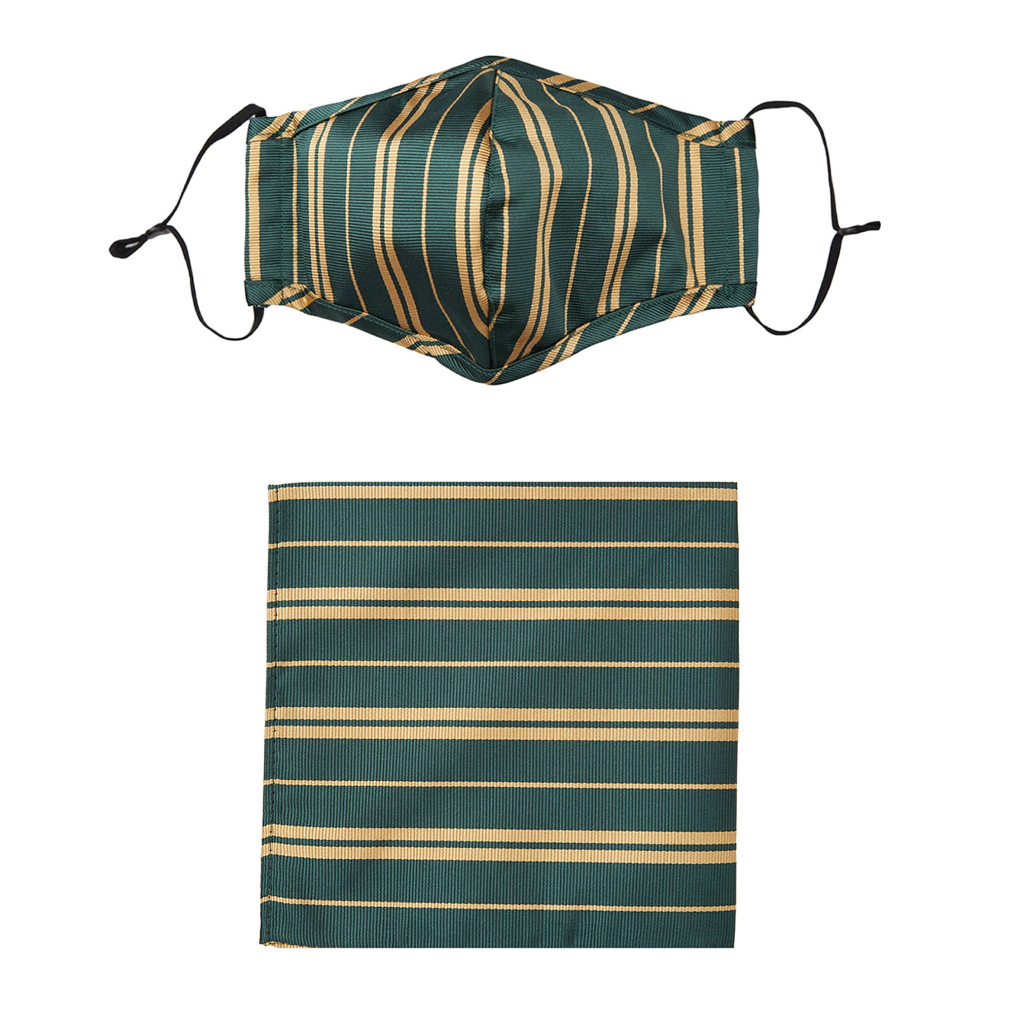 Jacob Alexander Woven Double Stripe Adult Face Mask and Pocket Square ...