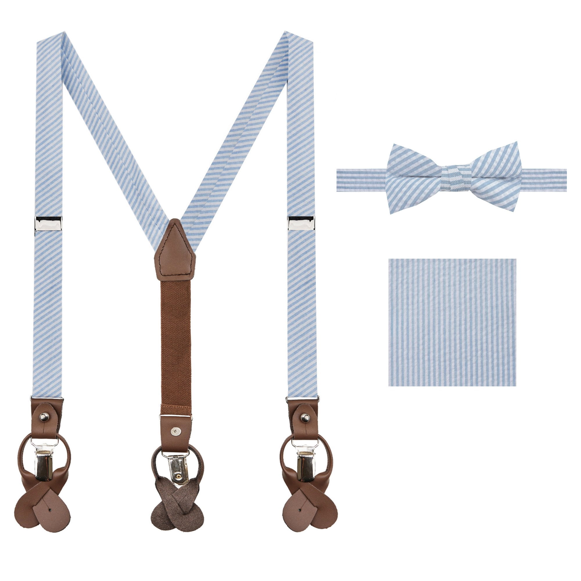 Jacob Alexander Young Boys' Seersucker Suspenders Pre-Tied Banded Bow ...