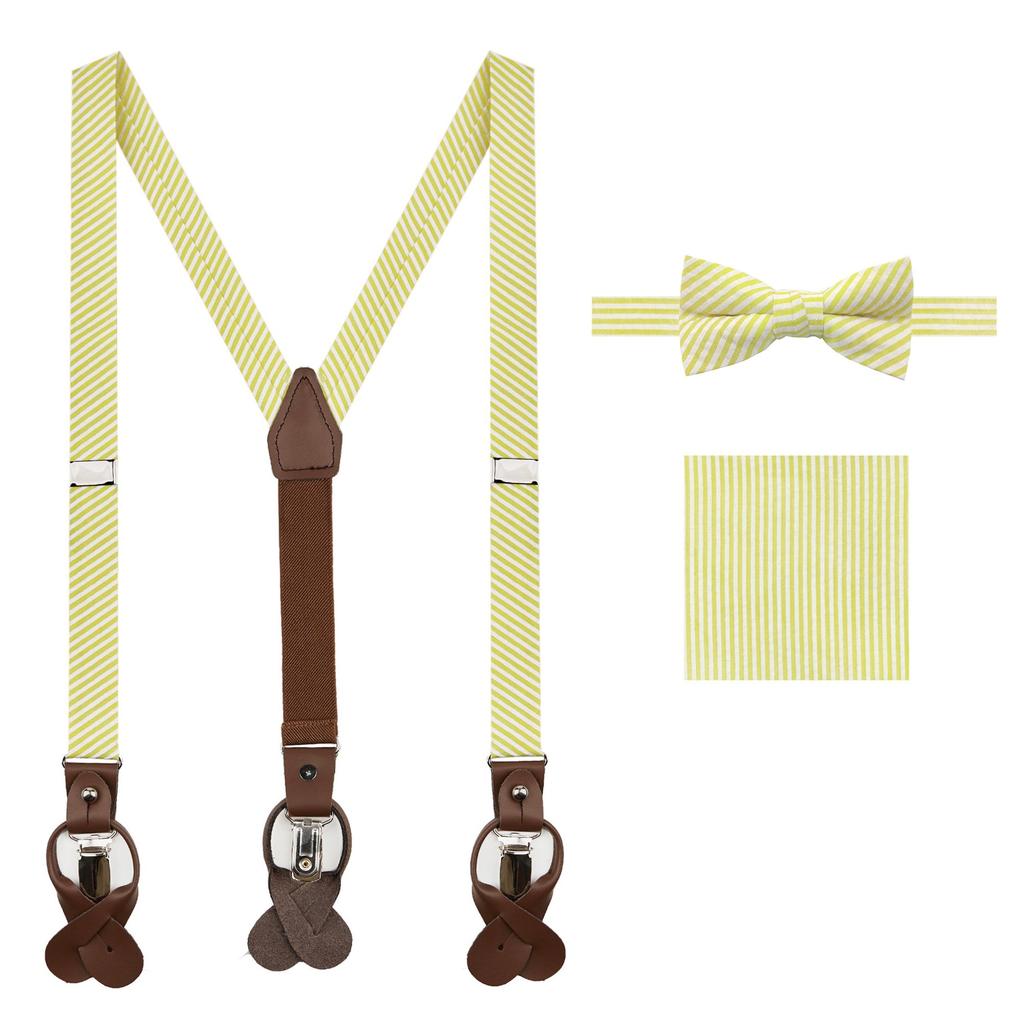 Jacob Alexander Young Boys' Seersucker Suspenders Pre-Tied Banded Bow ...